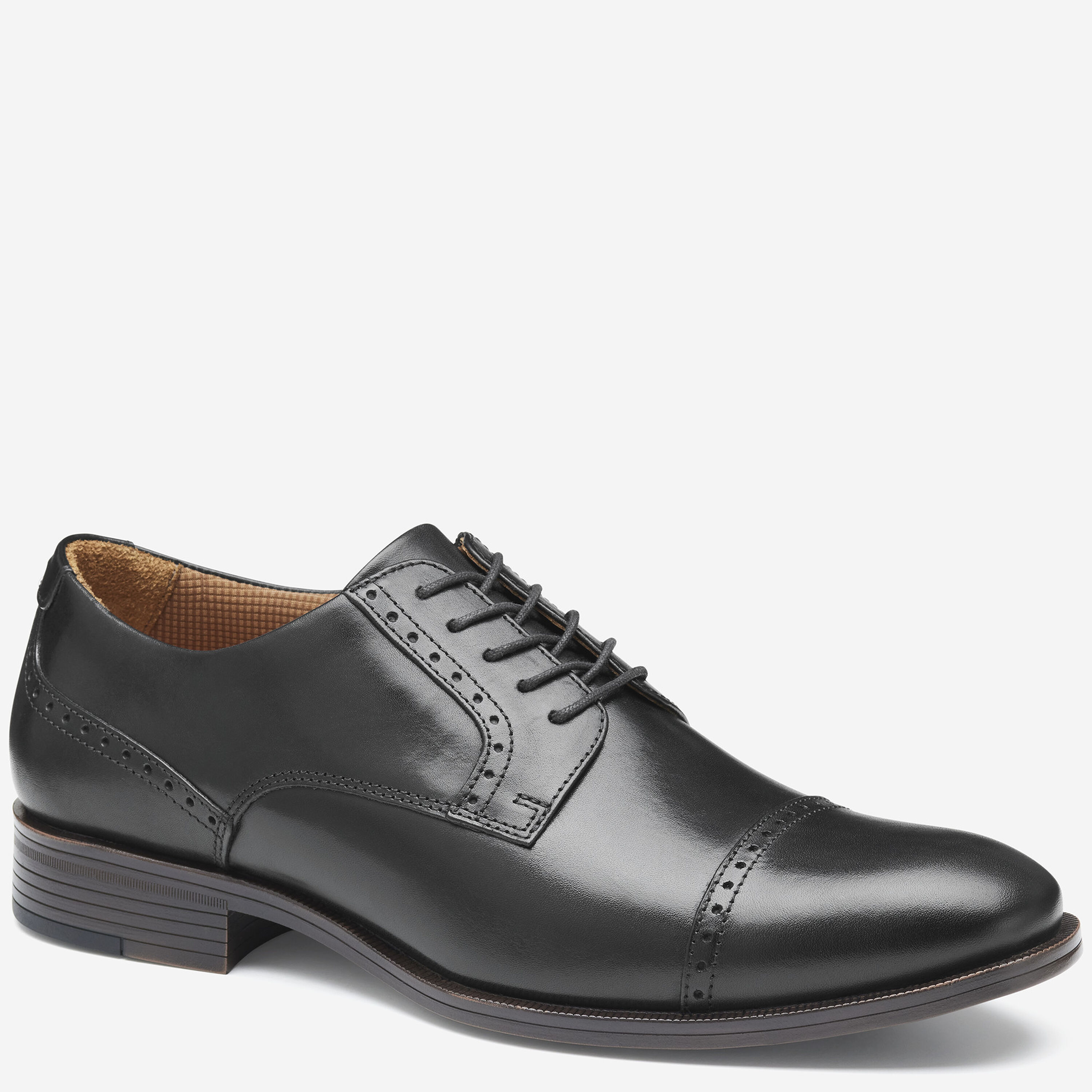 Men's Reeve Cap Toe in Black Full Grain | Johnston & Murphy