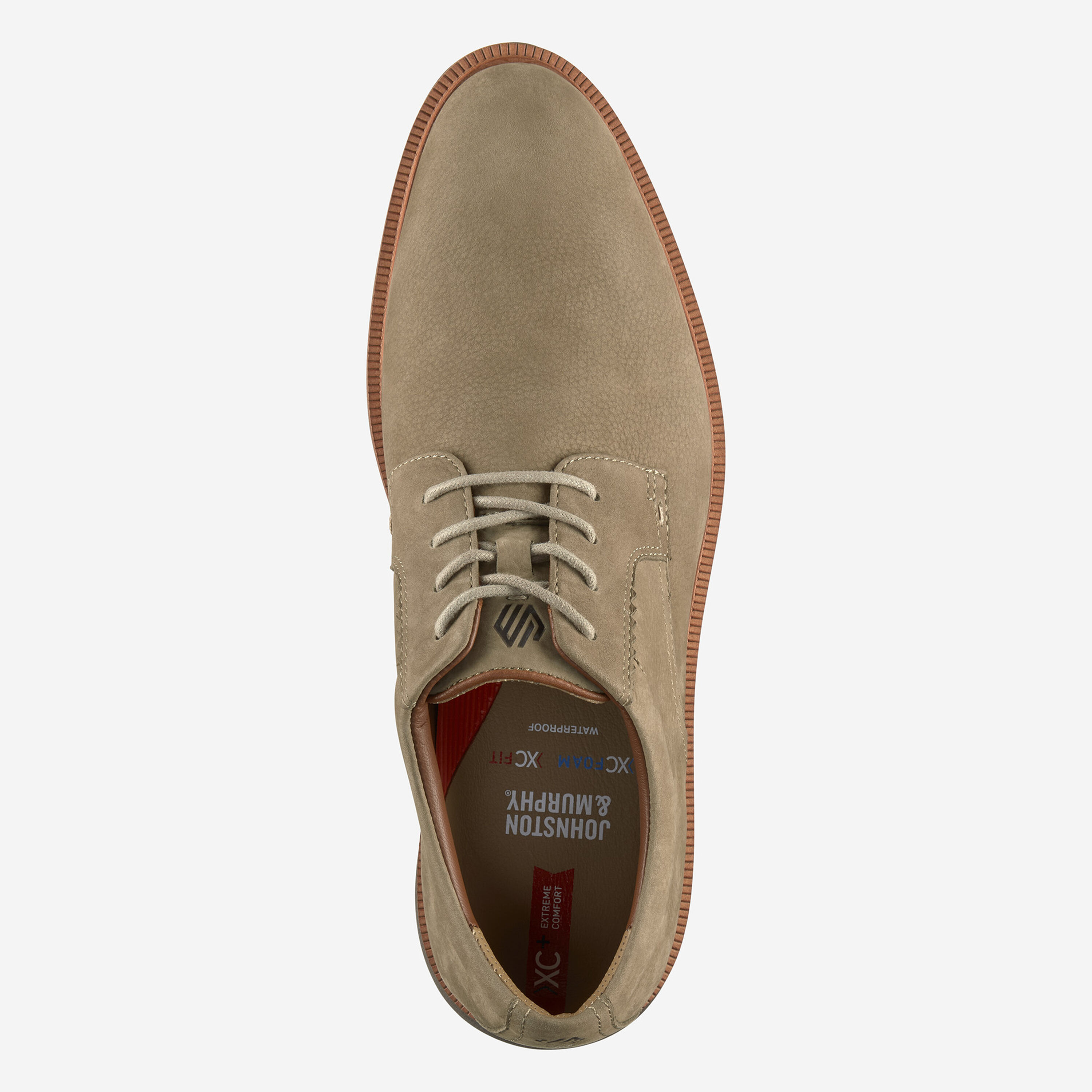 Men's XC+™ Parker Plain Toe in Taupe Waterproof Nubuck | Johnston & Murphy