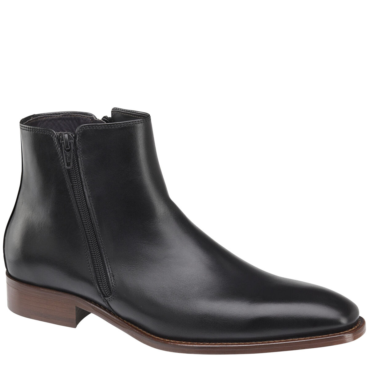 Men's Cormac Zip Boot in Black Italian Calfskin | Johnston & Murphy