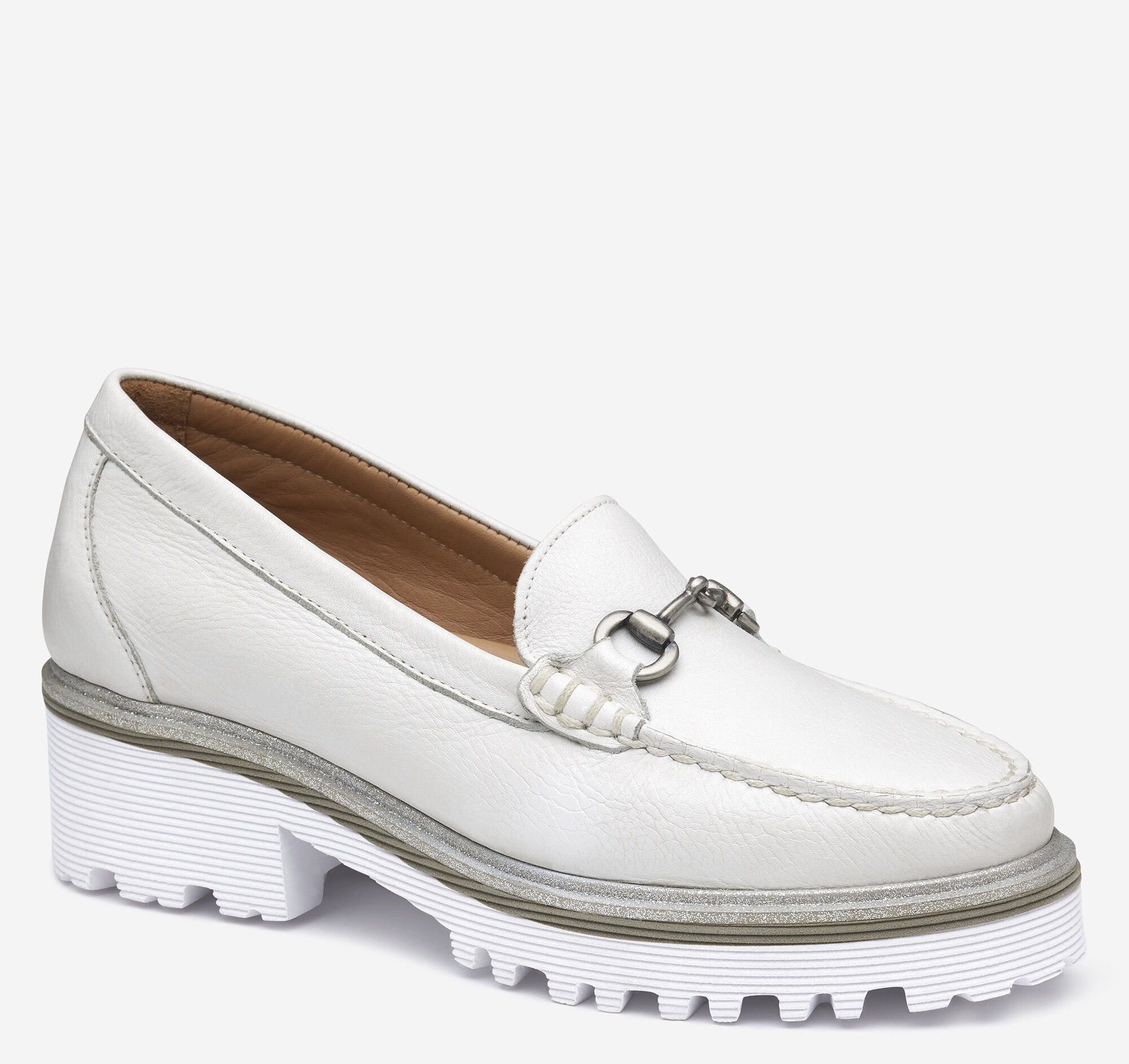 Women's Emmalynn Bit Loafer in White Calfskin | Johnston & Murphy