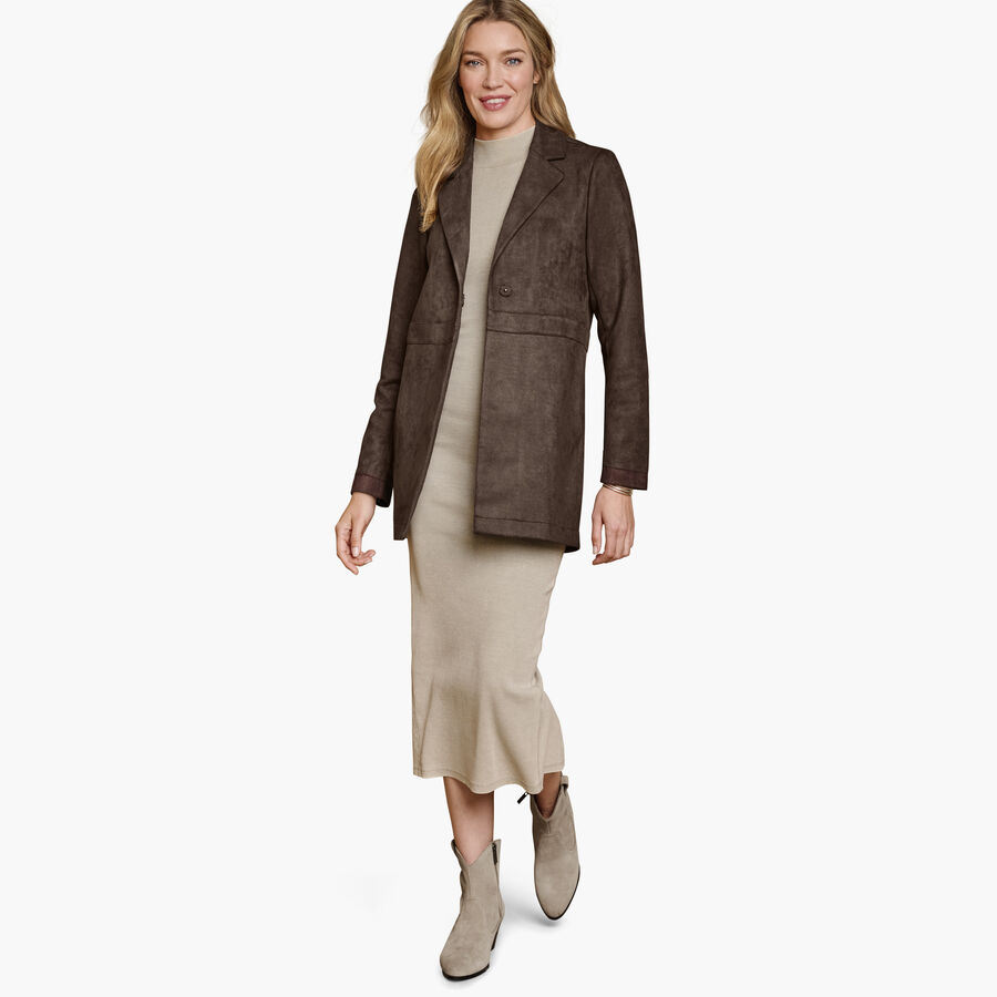 Women's Faux-Suede Long Blazer | Johnston & Murphy