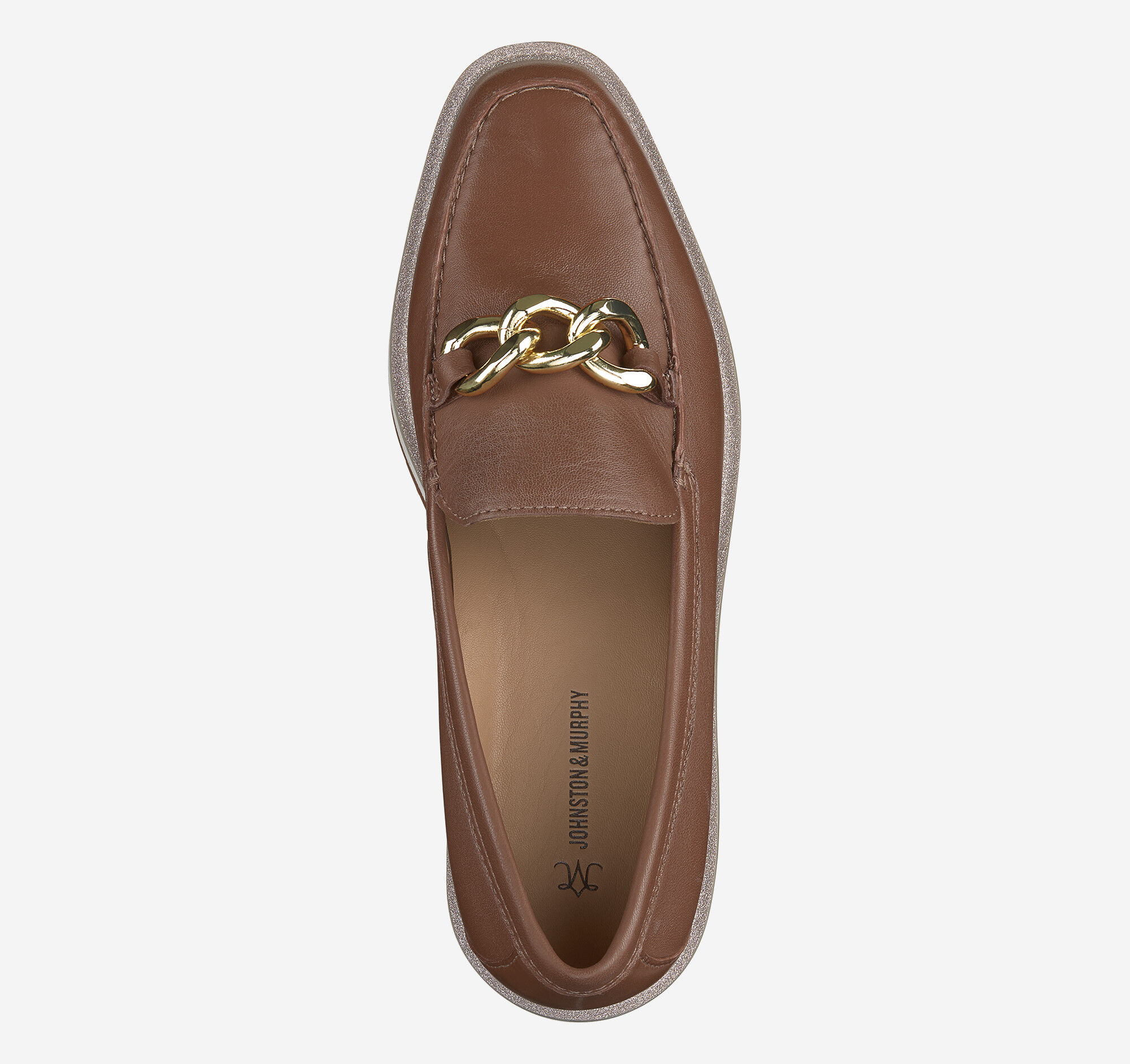Women's Gracelyn Chain Loafer in Cognac Glove Leather | Johnston