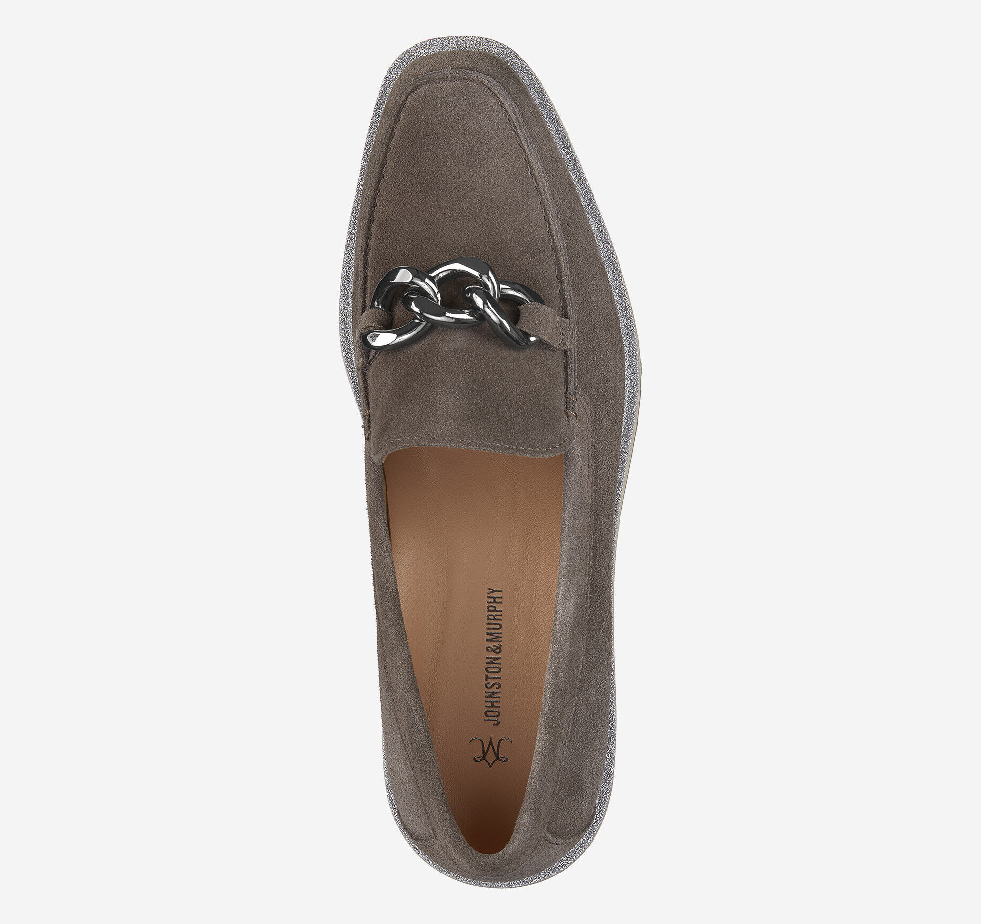 (取寄) ジョンストン&マーフィー レディース グレースリン チェイン ローファー Johnston & Murphy women Gracelyn Chain Loafer Dark Gray Suede Women's Gracelyn Chain Loafer in Dark Gray Suede | Johnston & Murphy