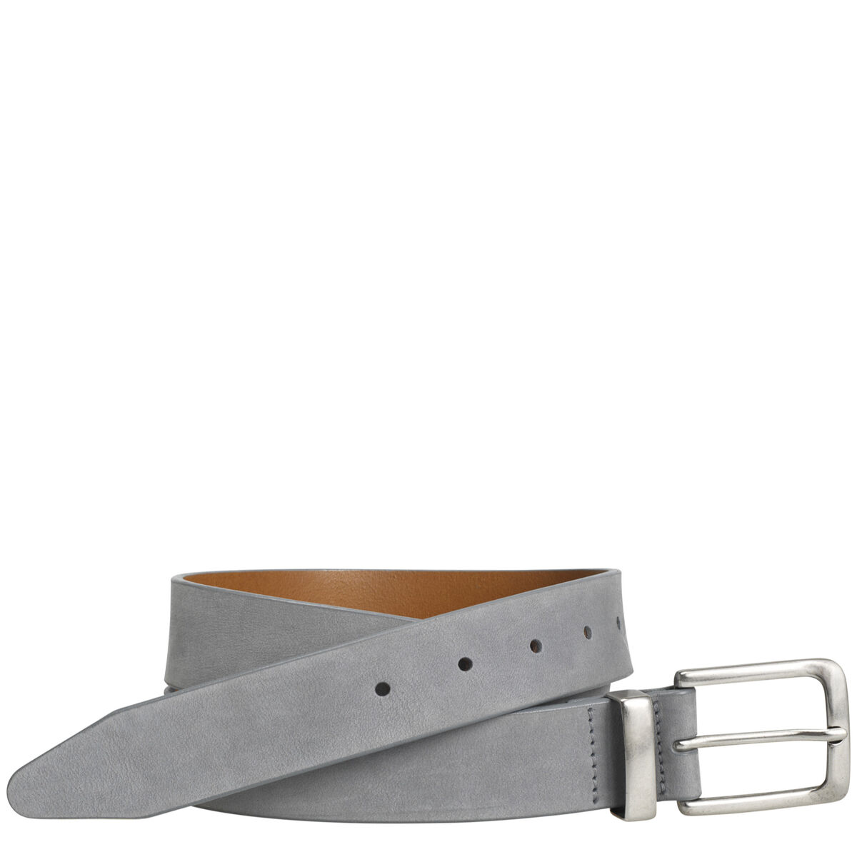 Men's Nubuck & Nickel Belt in Gray | Johnston & Murphy