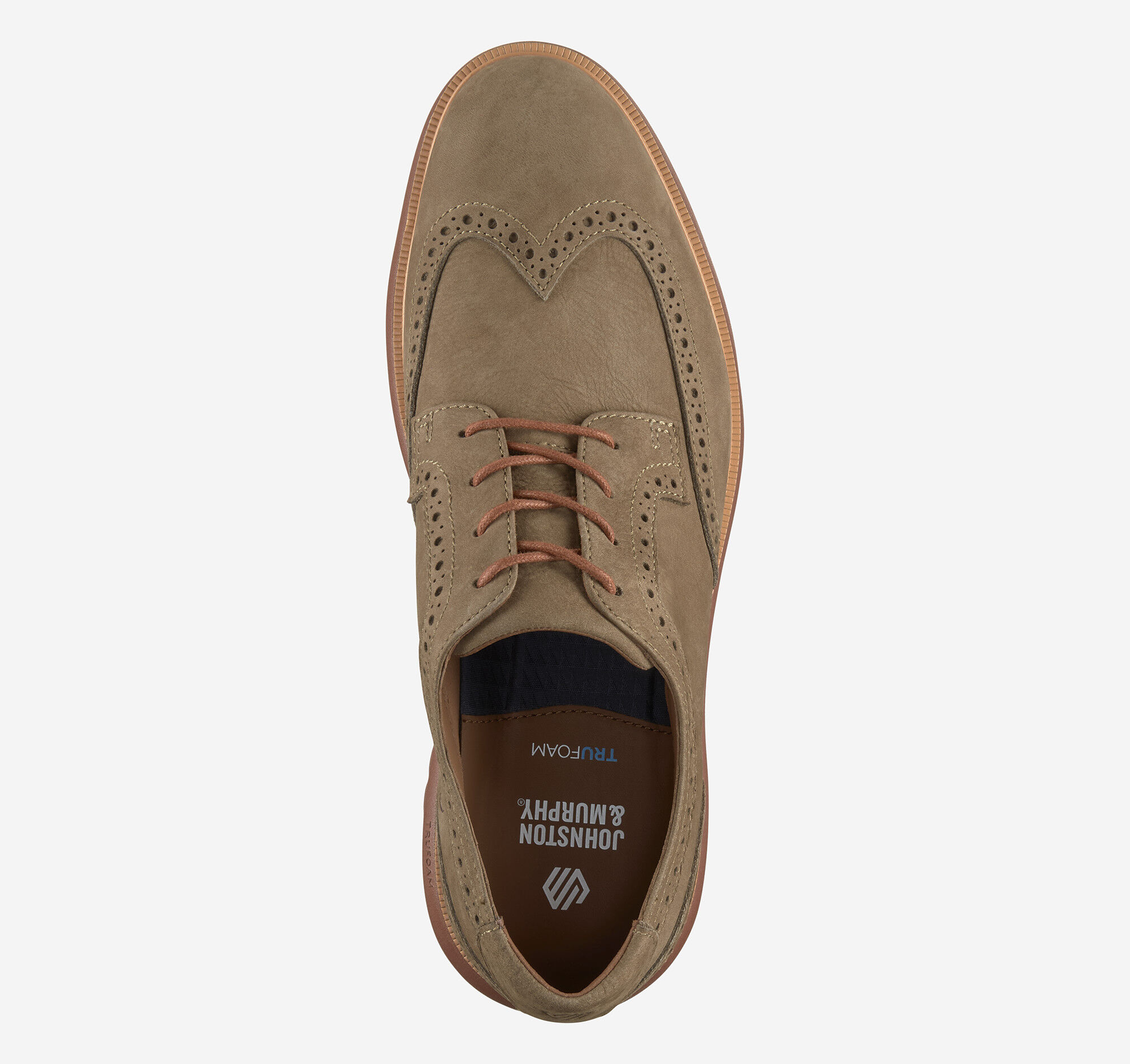Men's Larkin Wingtip in Taupe Nubuck | Johnston & Murphy