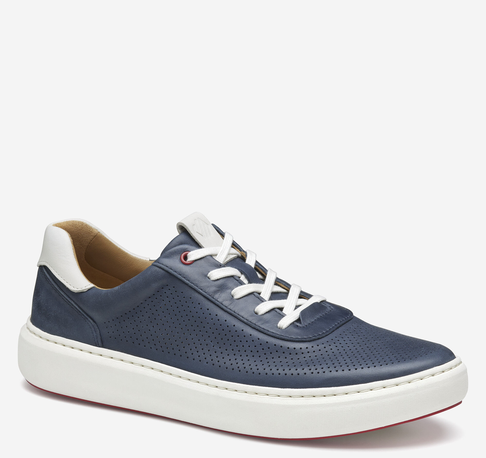 Men's Anders Perfed U-Throat in Navy Full Grain | Johnston & Murphy