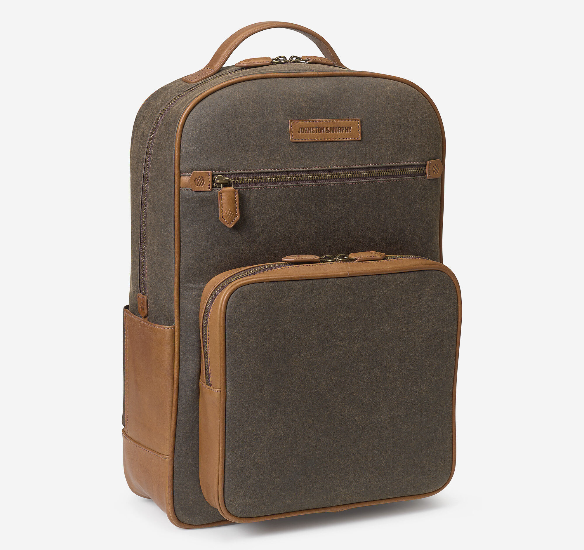 Men's Rhodes Backpack in Brown Antique Cotton/Tan Full Grain