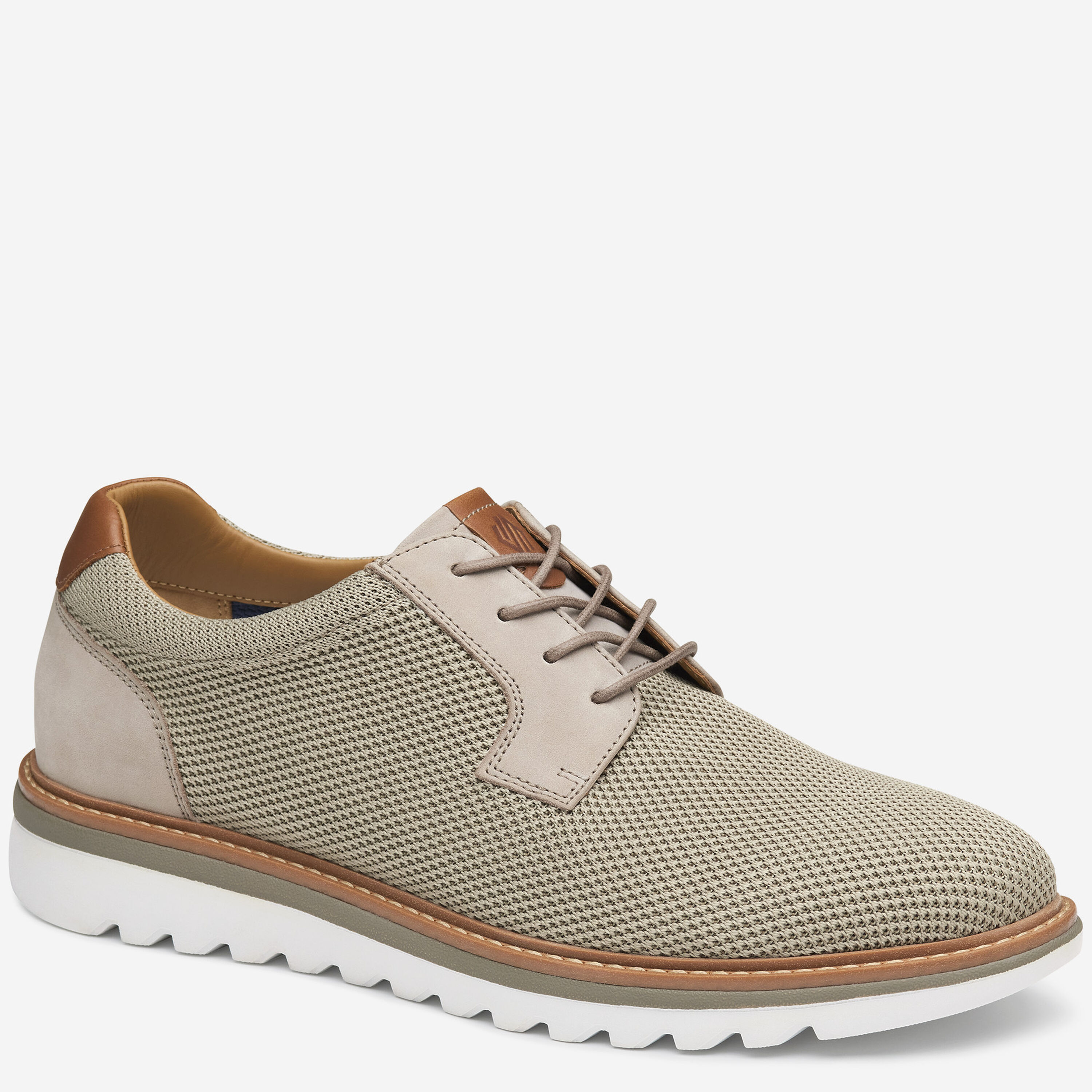 Men's Braydon Knit Plain Toe in Taupe Knit | Johnston & Murphy