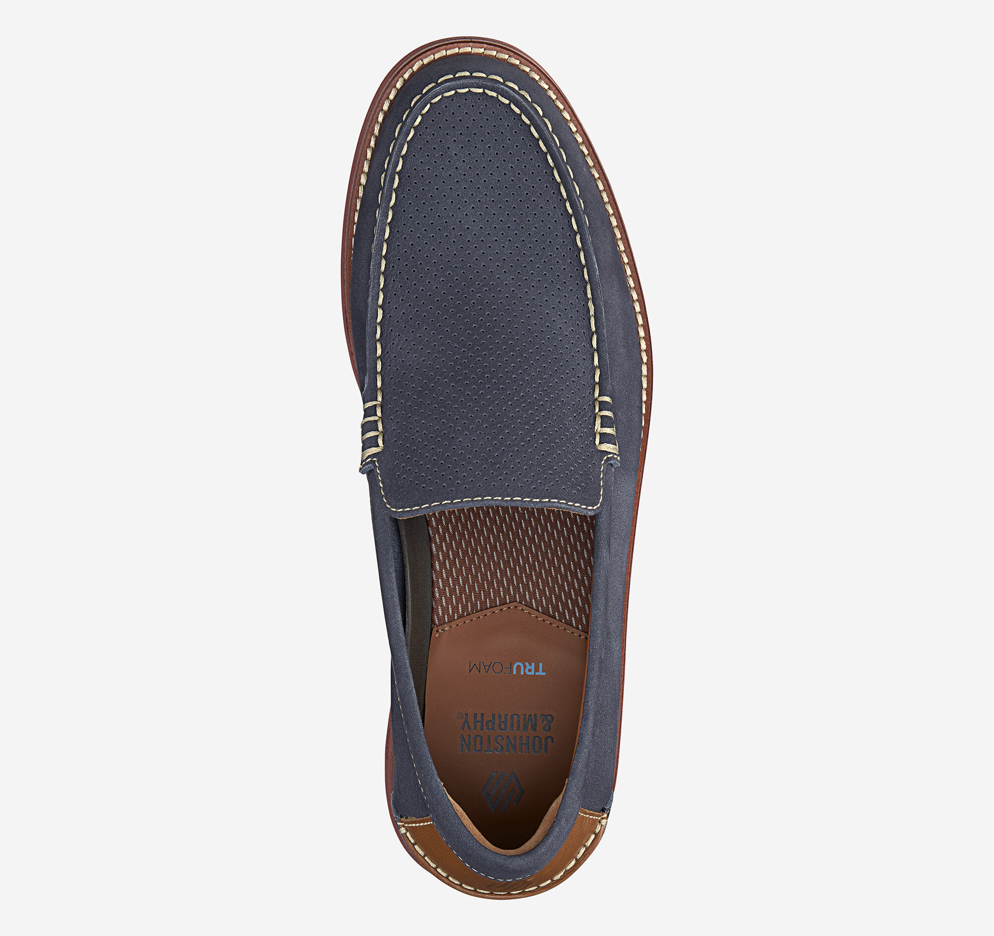 Men's Upton Perfed Venetian Loafer in Navy Nubuck | Johnston & Murphy