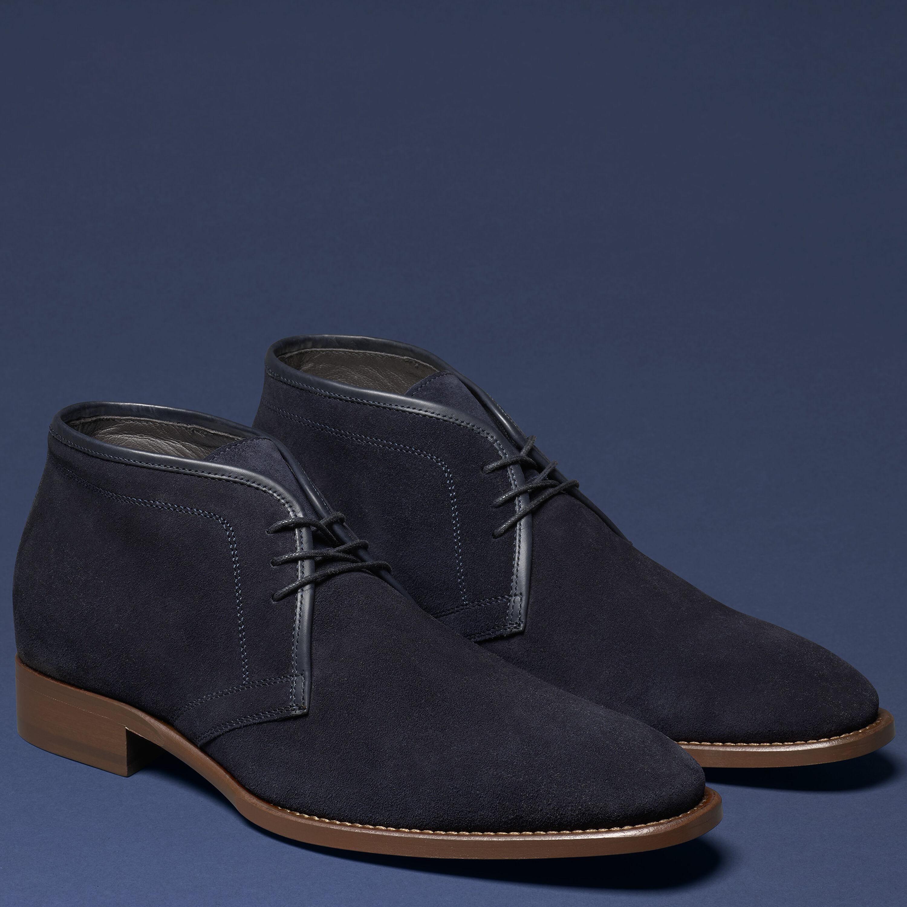 Men's Cormac Chukka in Navy Italian Suede | Johnston & Murphy
