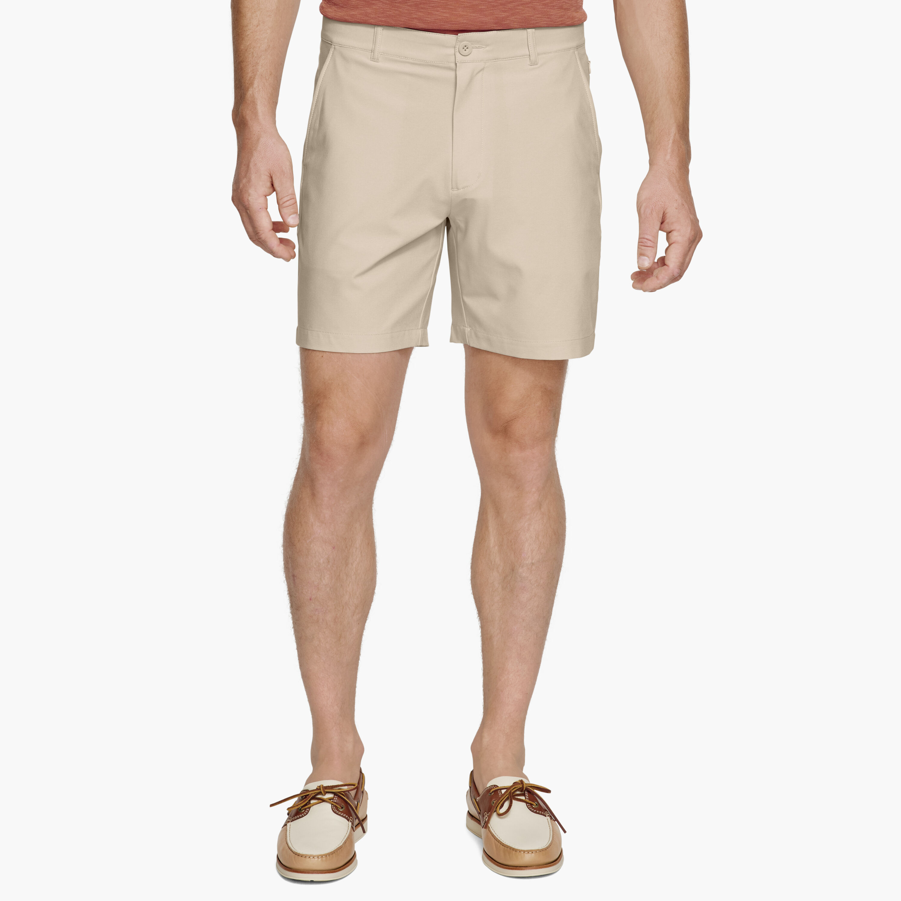 Men's XC4® Performance Flat-Front 7" Shorts in Stone Heather | Johnston ...