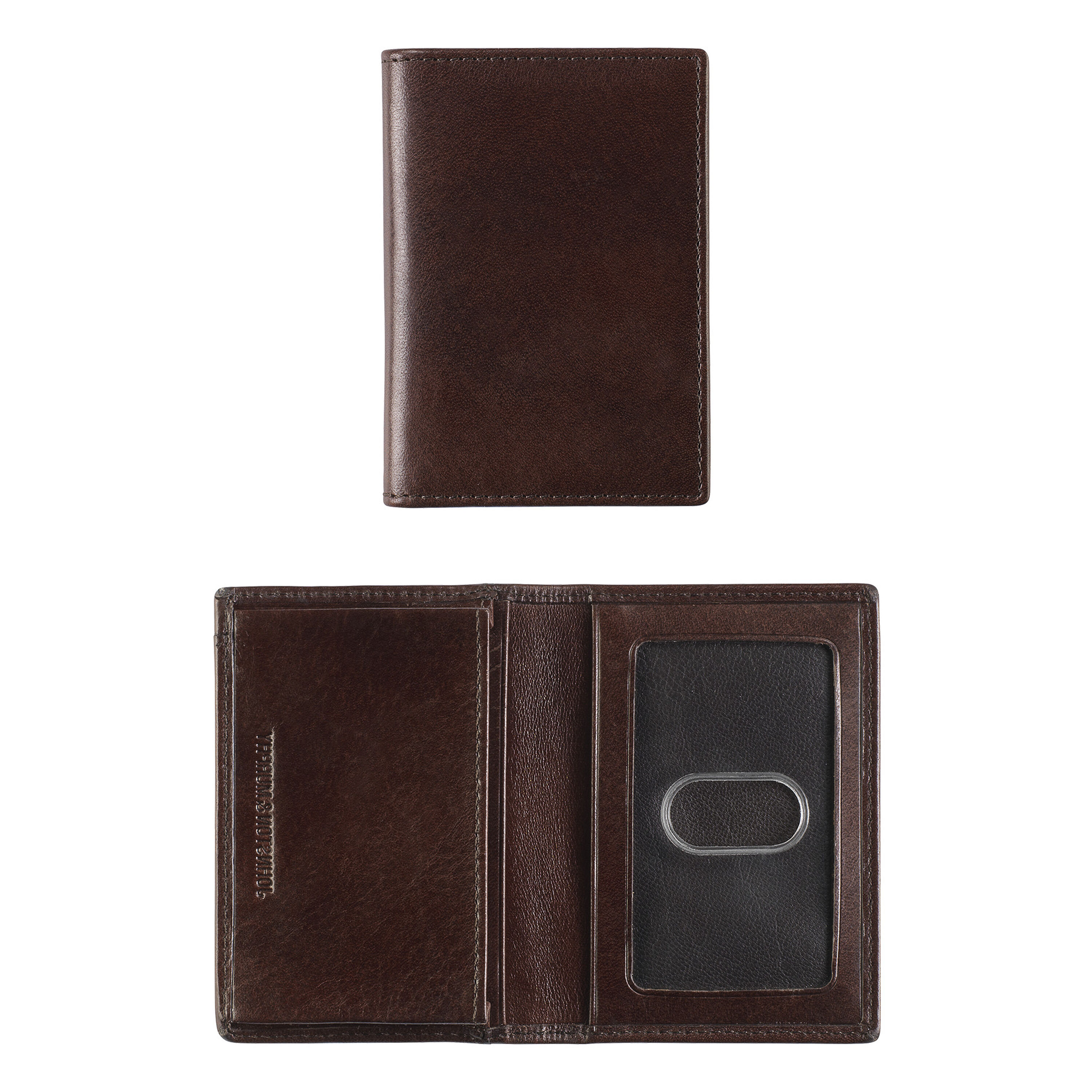 Men's Italian Leather Bifold Card Case in Mahogany | Johnston & Murphy