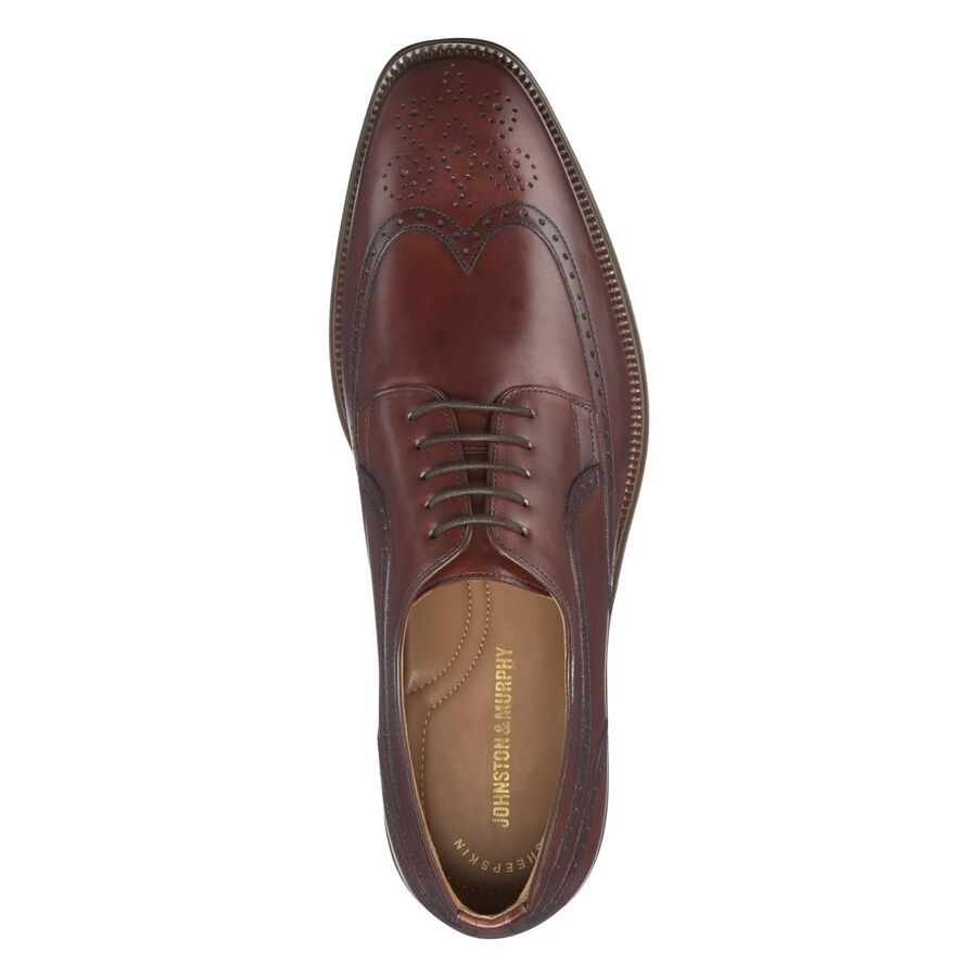 Men's Boydstun Wingtip in Mahogany Italian Calfskin | Johnston & Murphy
