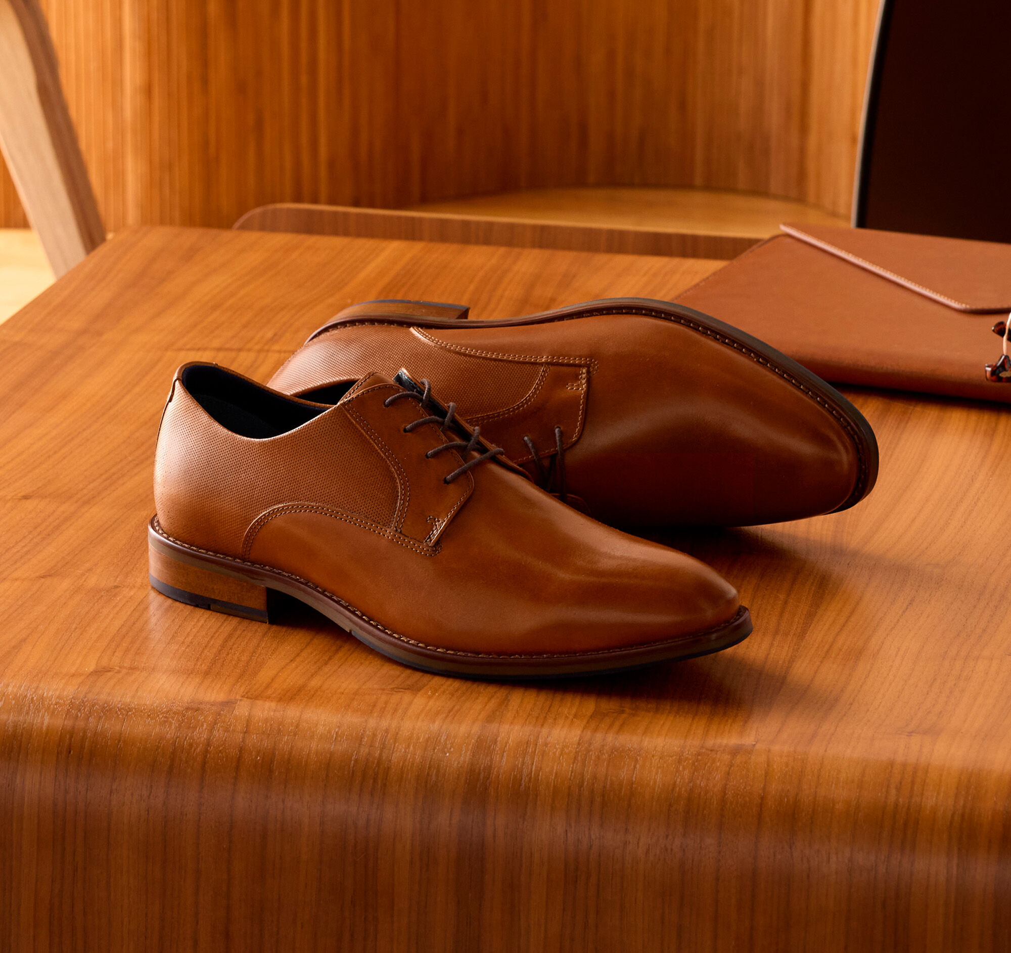Men's Landry Plain Toe in Tan Full Grain | Johnston & Murphy