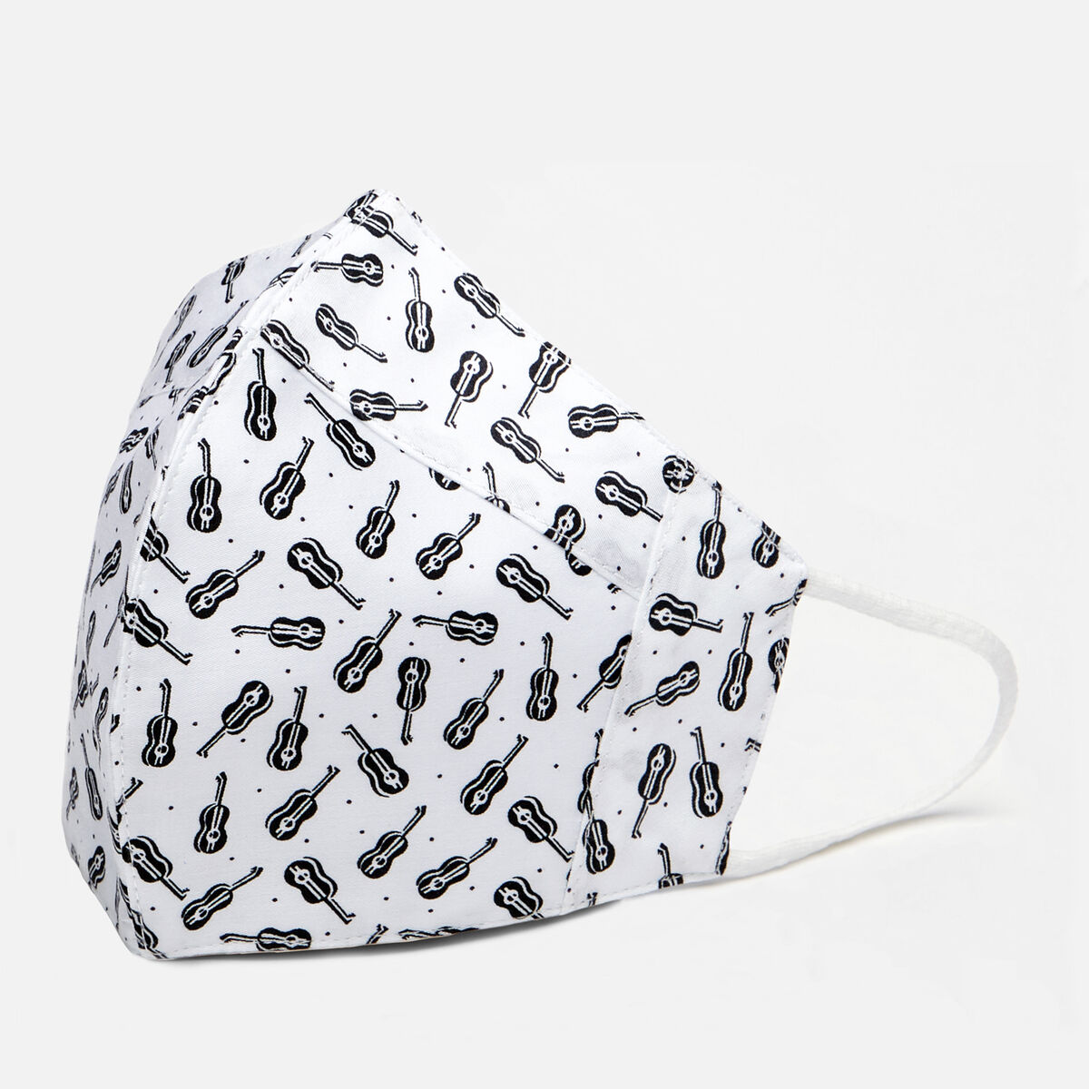 Men's Face Mask in Guitar Print Cotton Fabric | Johnston & Murphy