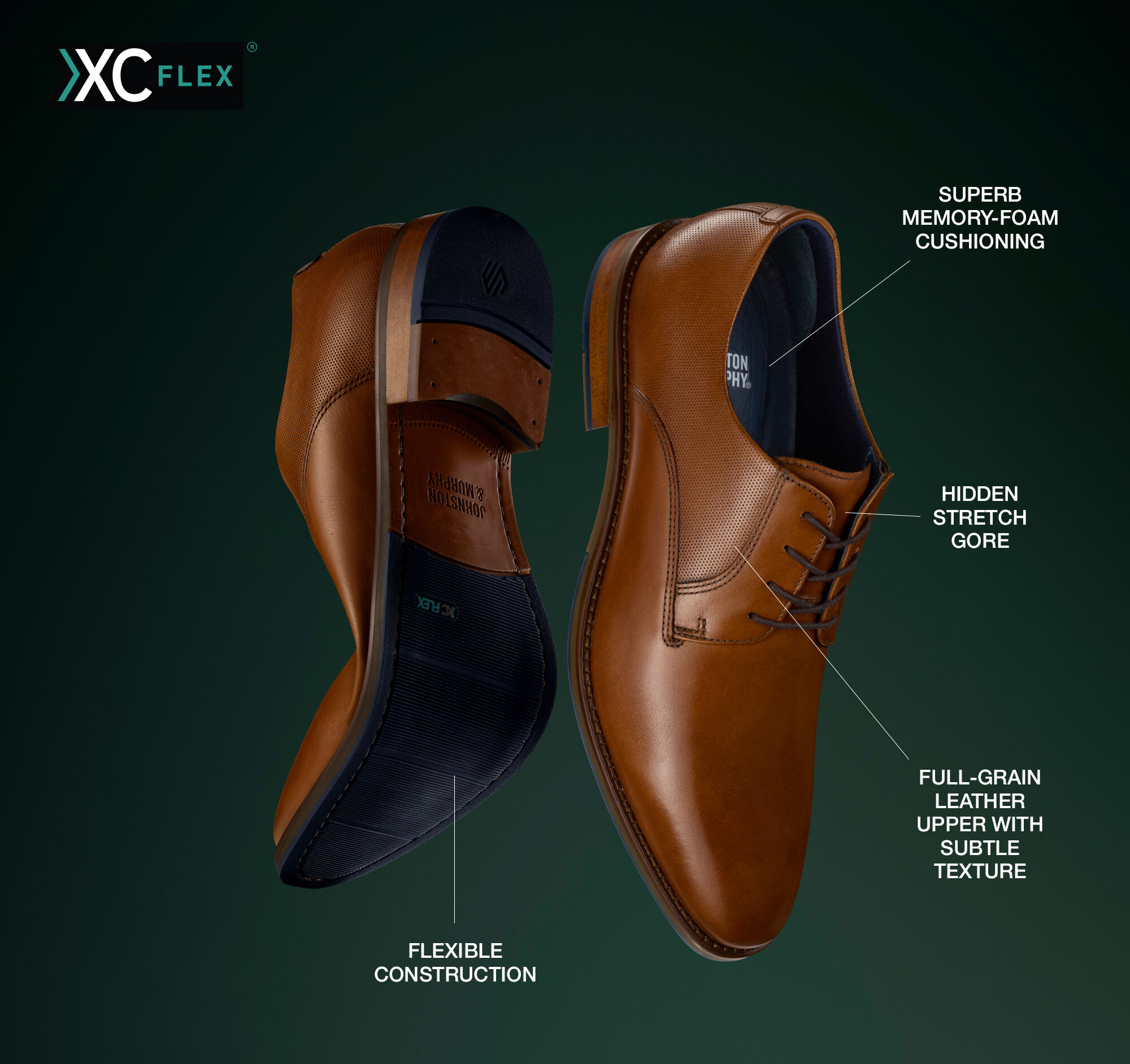 Men's Landry Plain Toe in Tan Full Grain | Johnston & Murphy