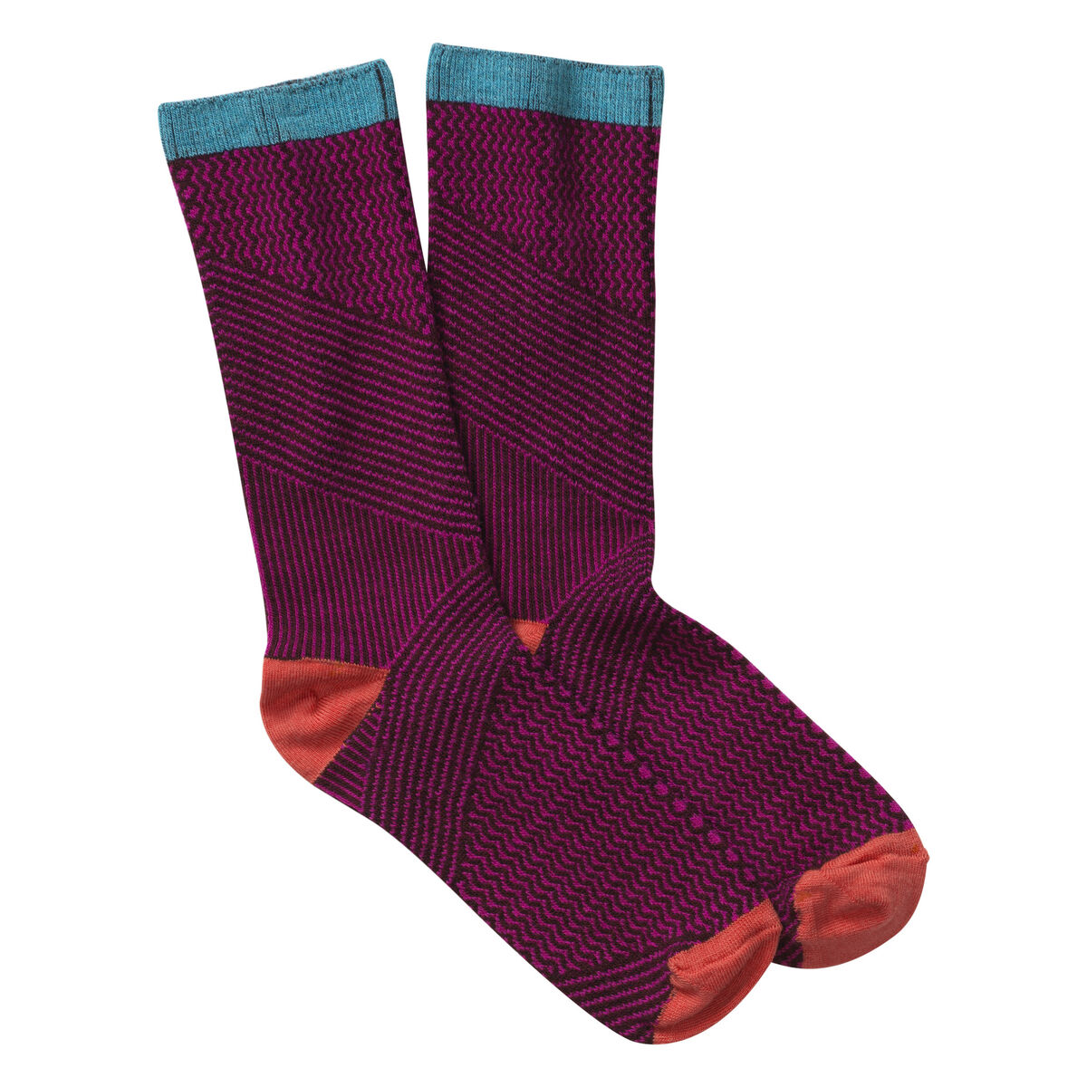 Asymmetrical Panel Crew Socks