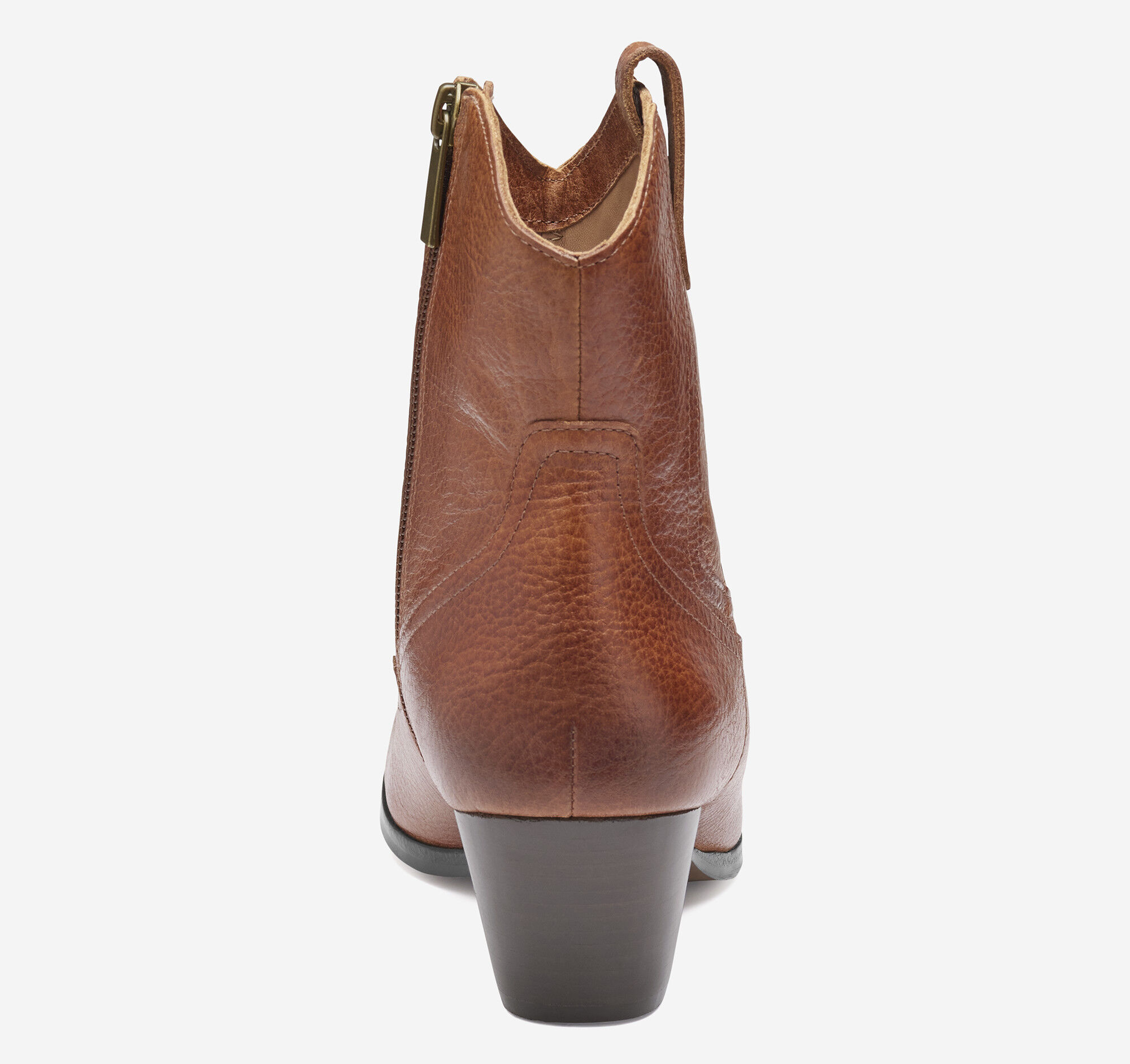 Women's Tristen Western Bootie in Cognac Waterproof Full Grain