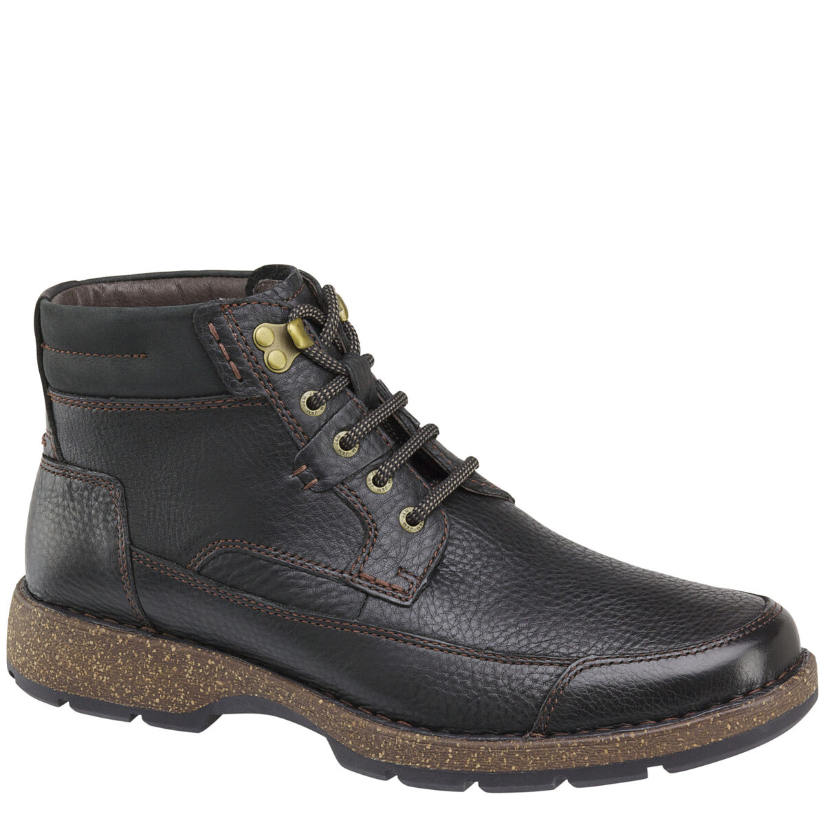 Men's Byatt Moc Toe Boot in Black Tumbled Full Grain | Johnston & Murphy