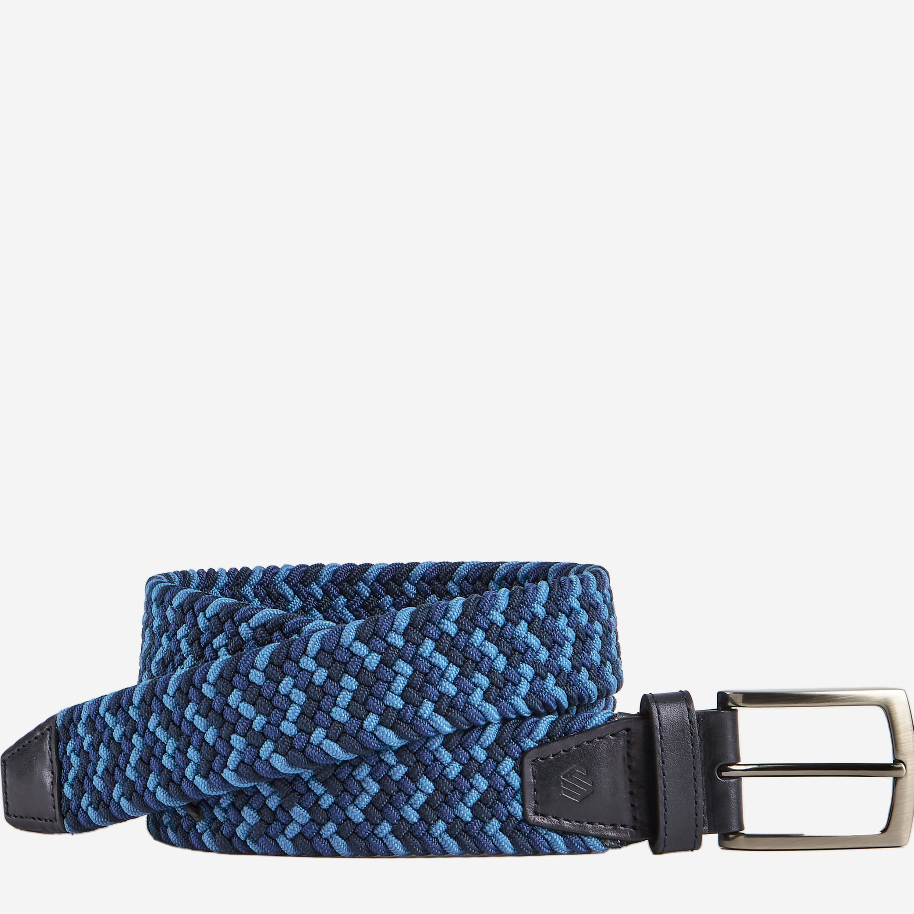 Men's Woven Stretch-Knit Belt in Navy Multi | Johnston & Murphy