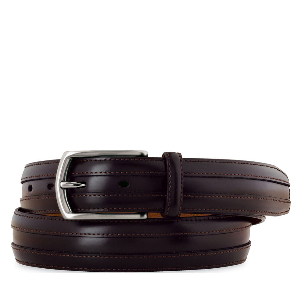 Men's Double Calf Belt in Dark Brown | Johnston & Murphy