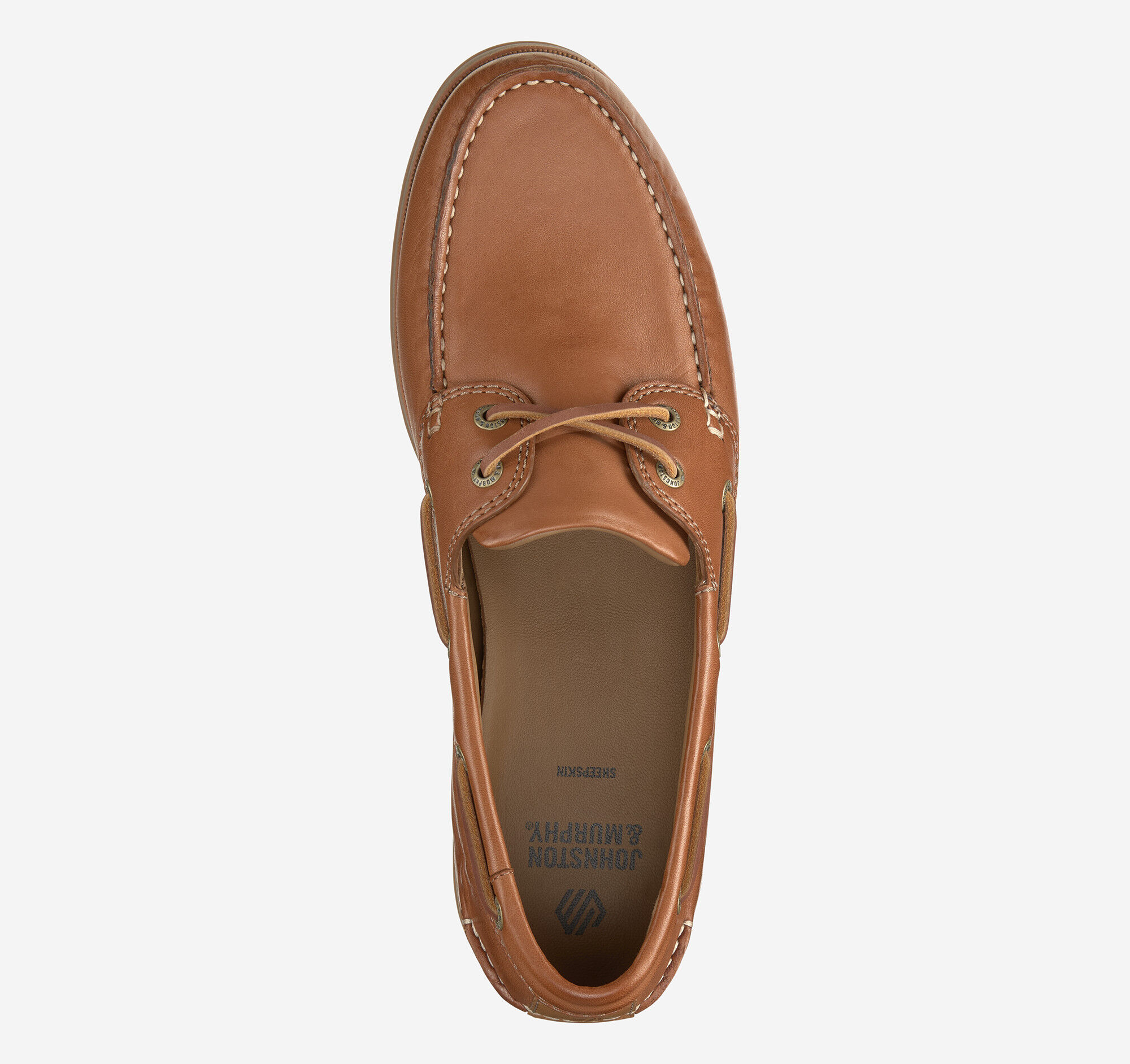 Men's Monaco 2-Eye Boat Shoe in Tan Glove Leather | Johnston & Murphy