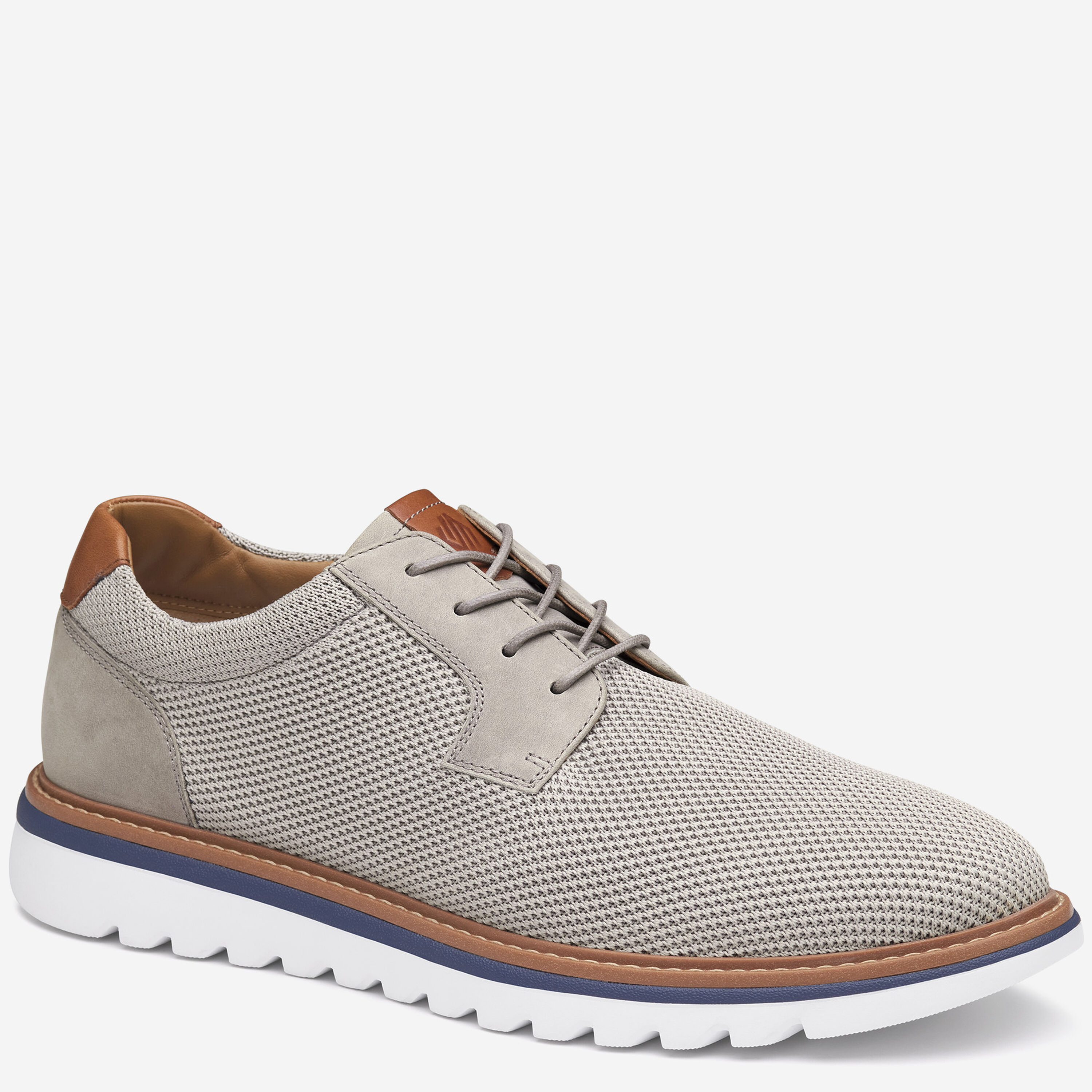 Men's Braydon Knit Plain Toe in Gray Knit | Johnston & Murphy