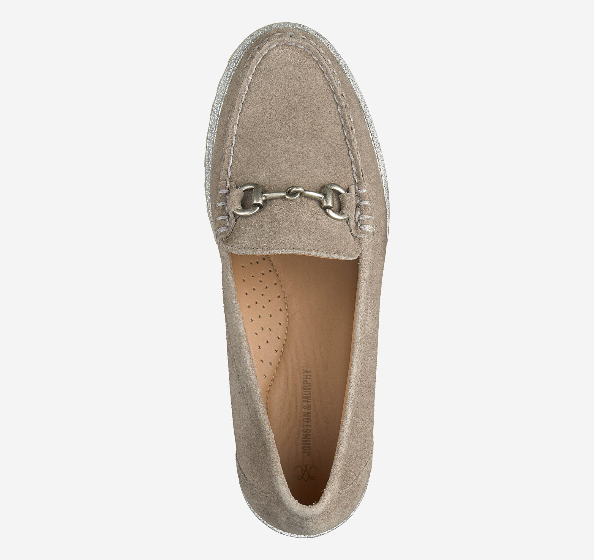 Women's Emmalynn Bit Loafer in Taupe Suede | Johnston & Murphy