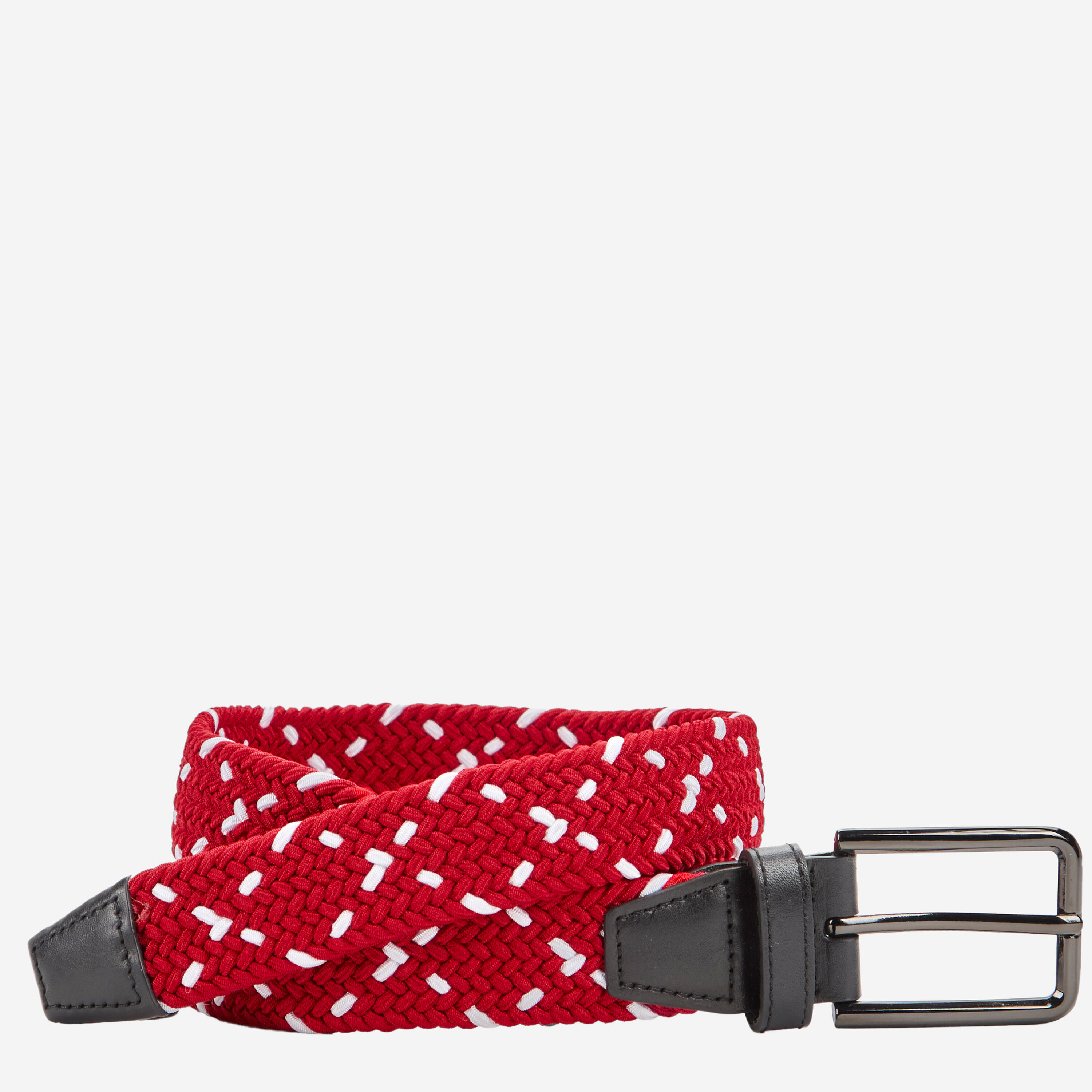 Men's Game Day Woven Stretch-Knit Belt in Red | Johnston & Murphy