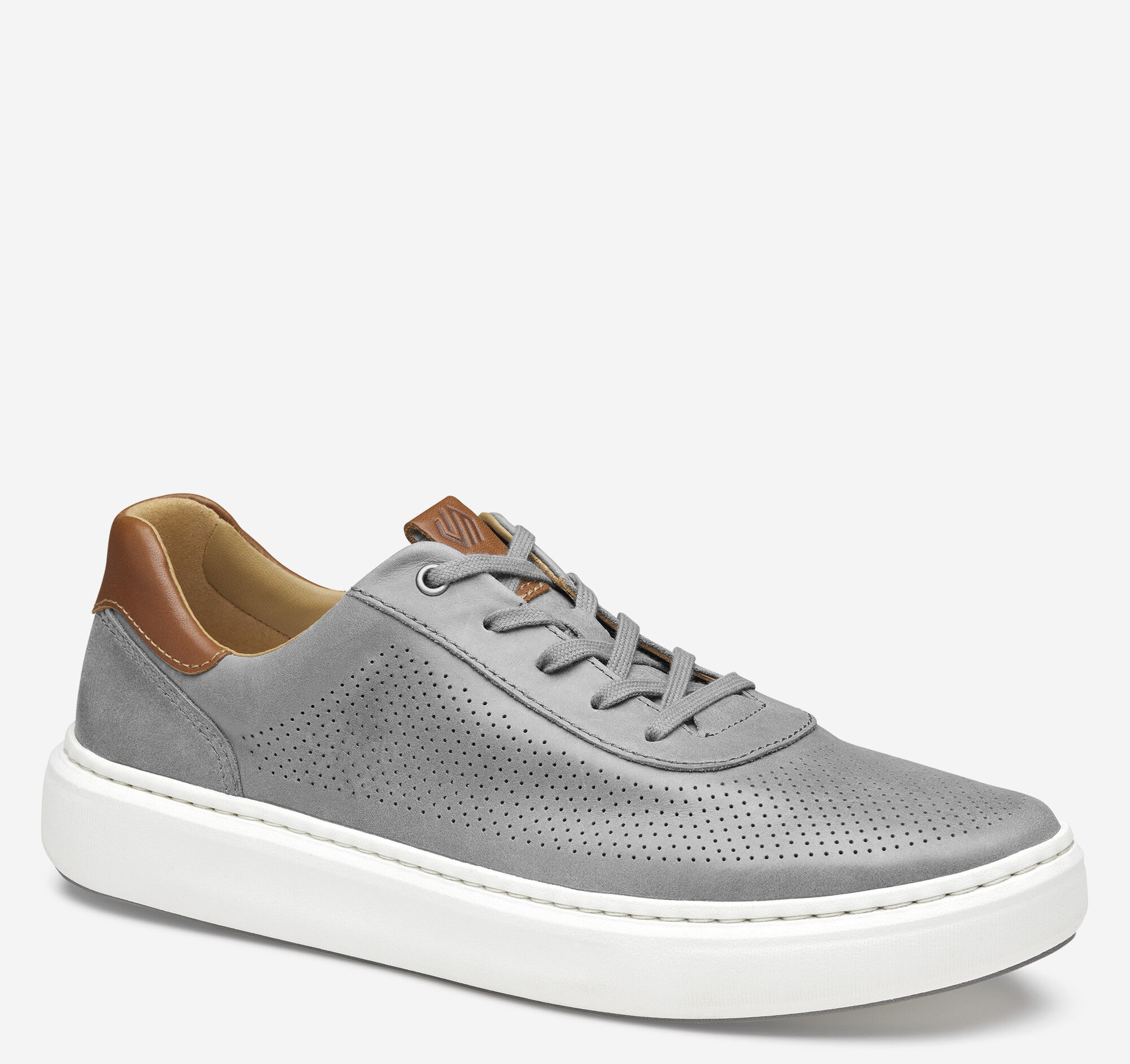 Men's Anders Perfed U-Throat in Gray Full Grain | Johnston & Murphy