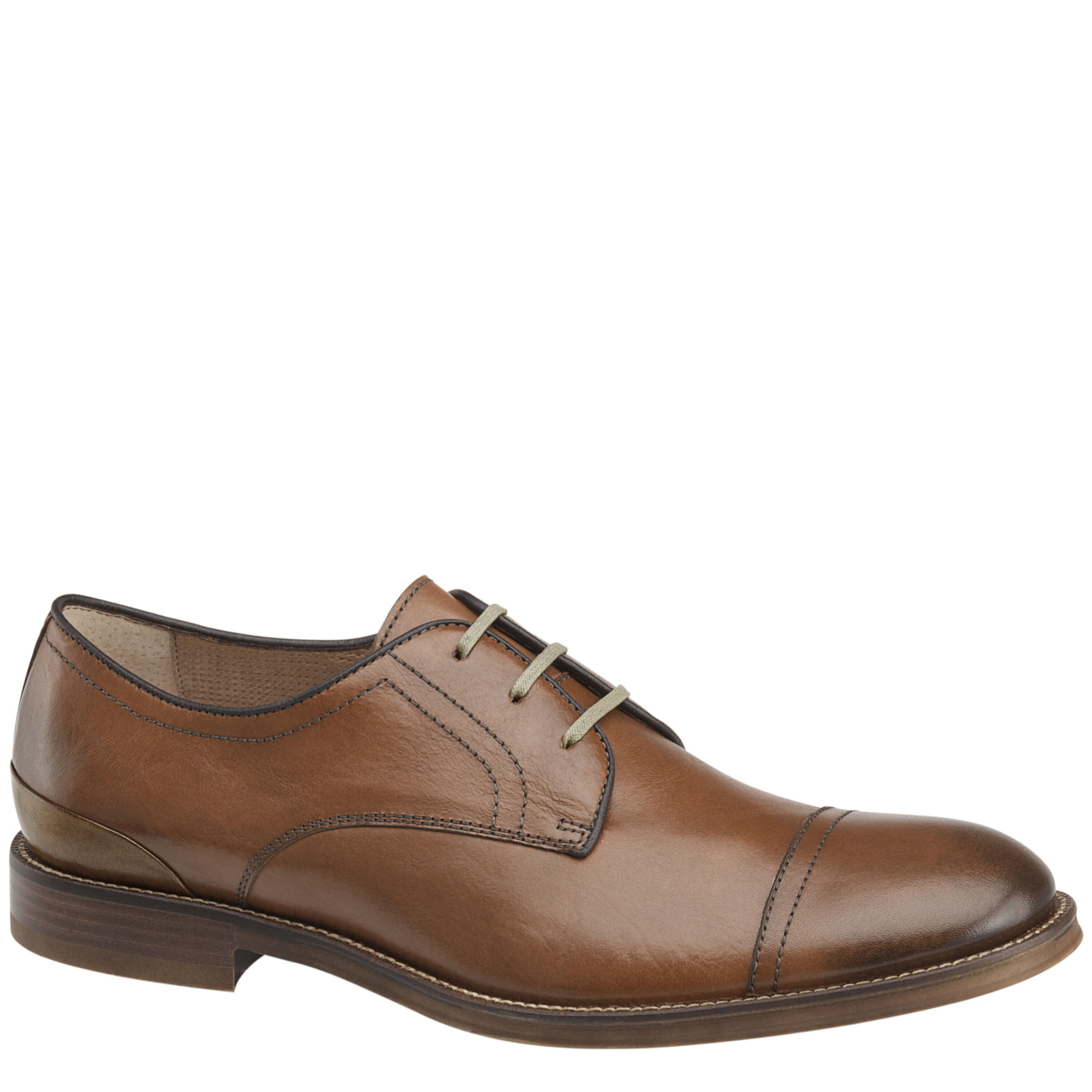 Men's Grayson Cap Toe in Tan Calfskin | Johnston & Murphy