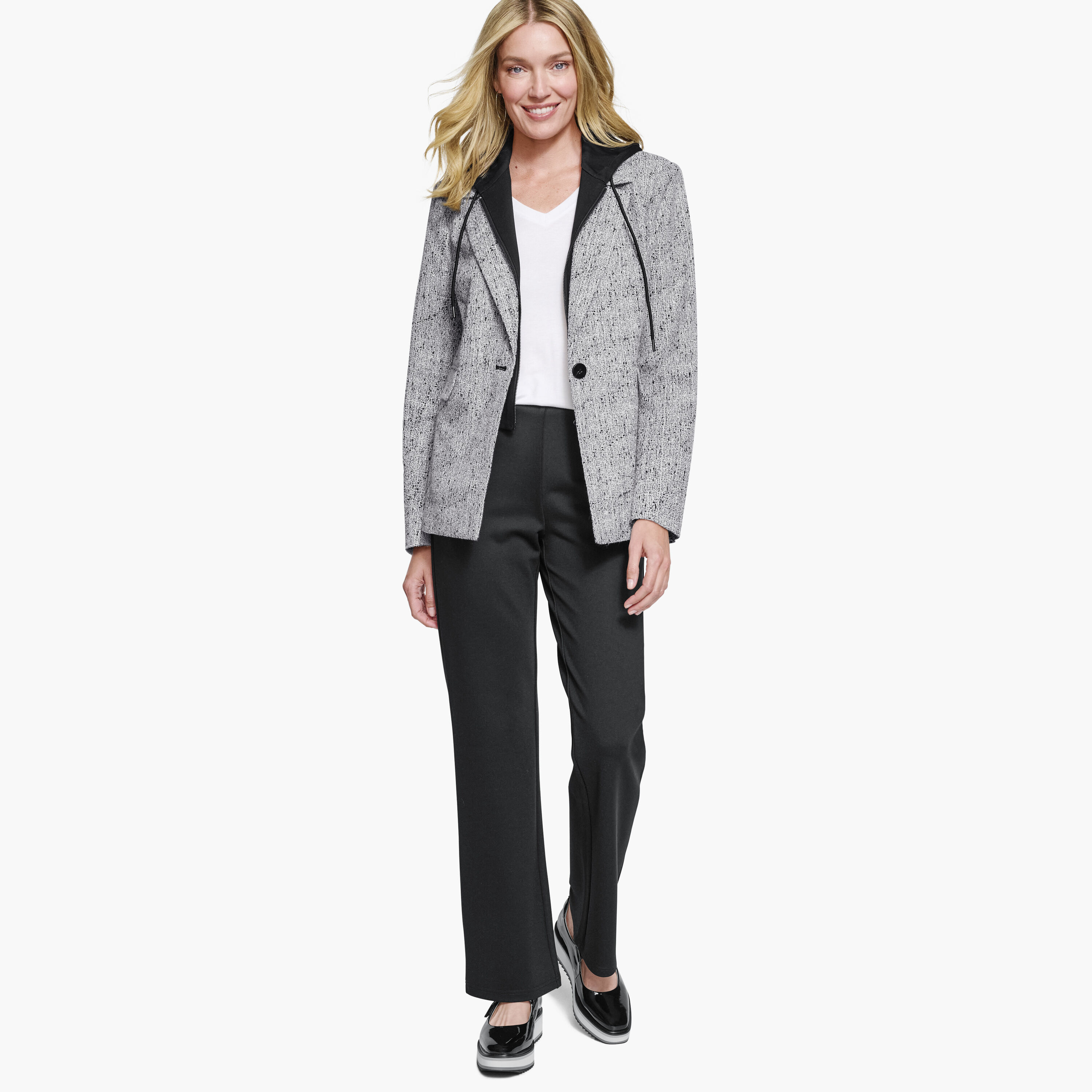 Women's Tweed Blazer with Removable Hooded Bib | Johnston & Murphy