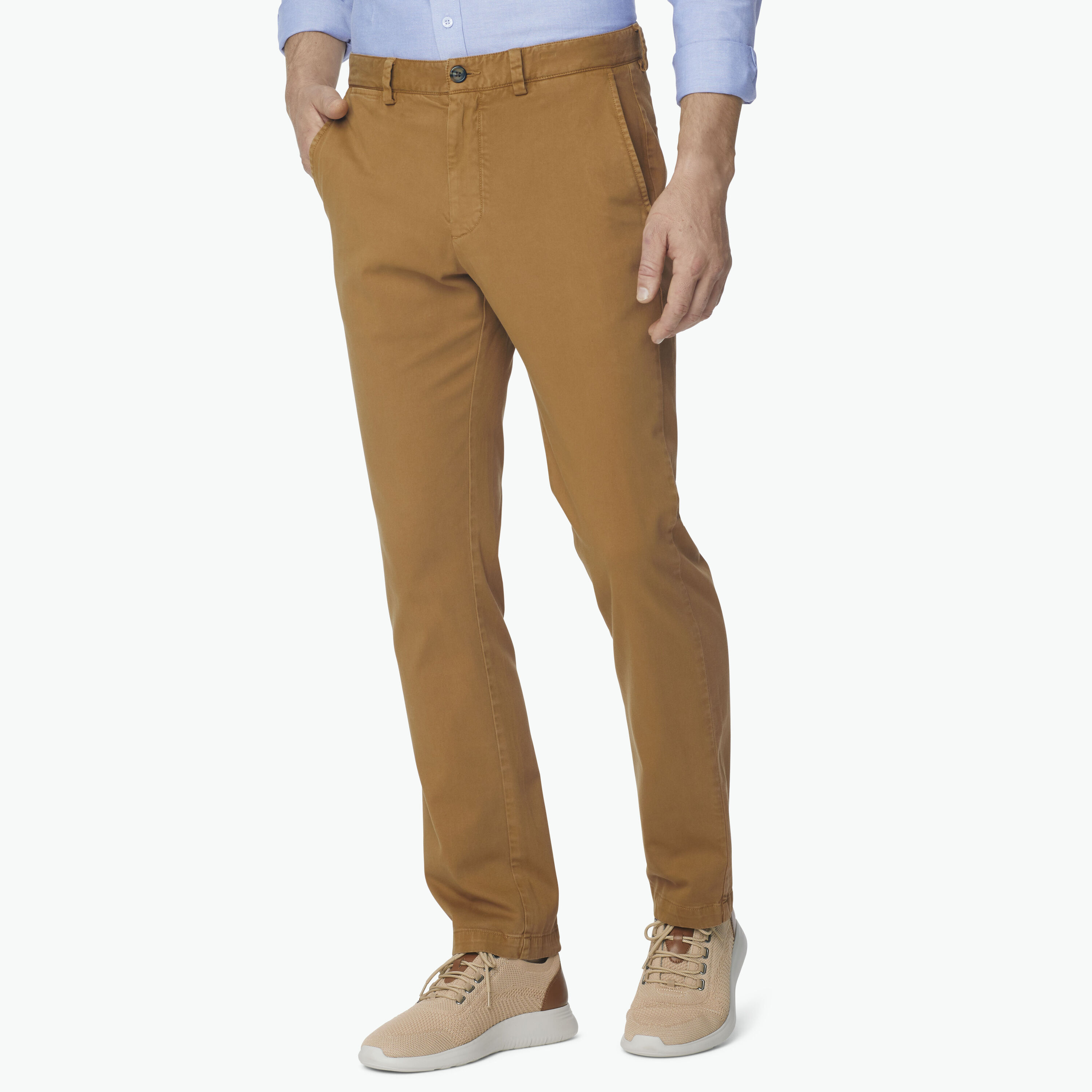 Men's Washed Chinos in Dark Mustard | Johnston & Murphy