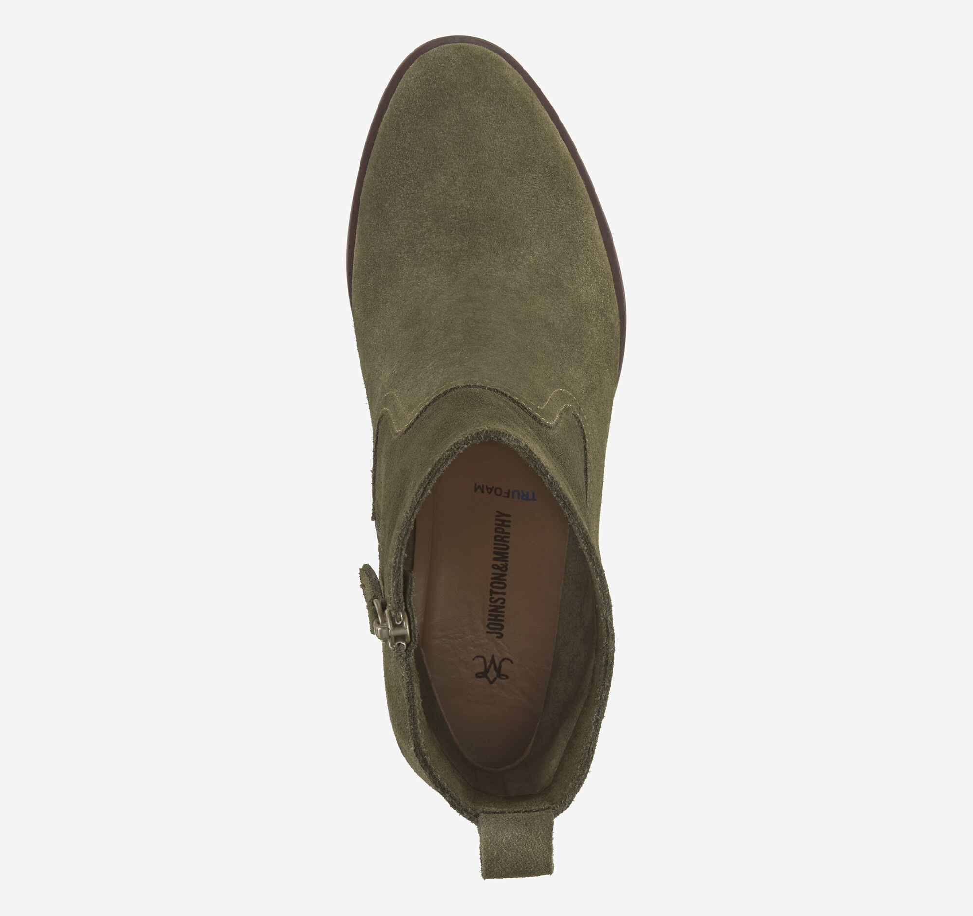 Women's Izzie Bootie in Olive Waterproof Suede | Johnston & Murphy