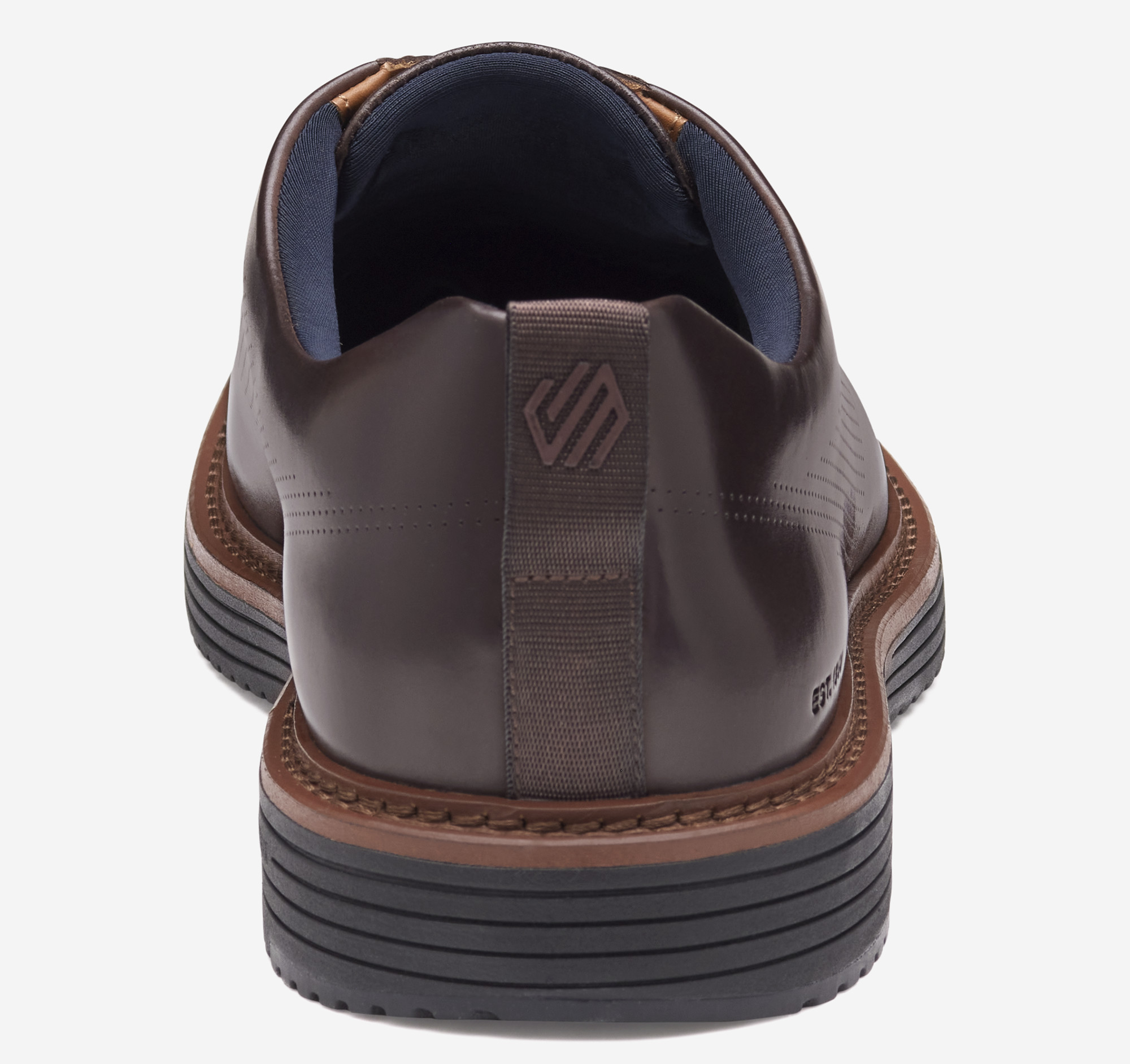 Men's Upton One-Piece Perfed Plain Toe in Mahogany Full Grain Leather ...