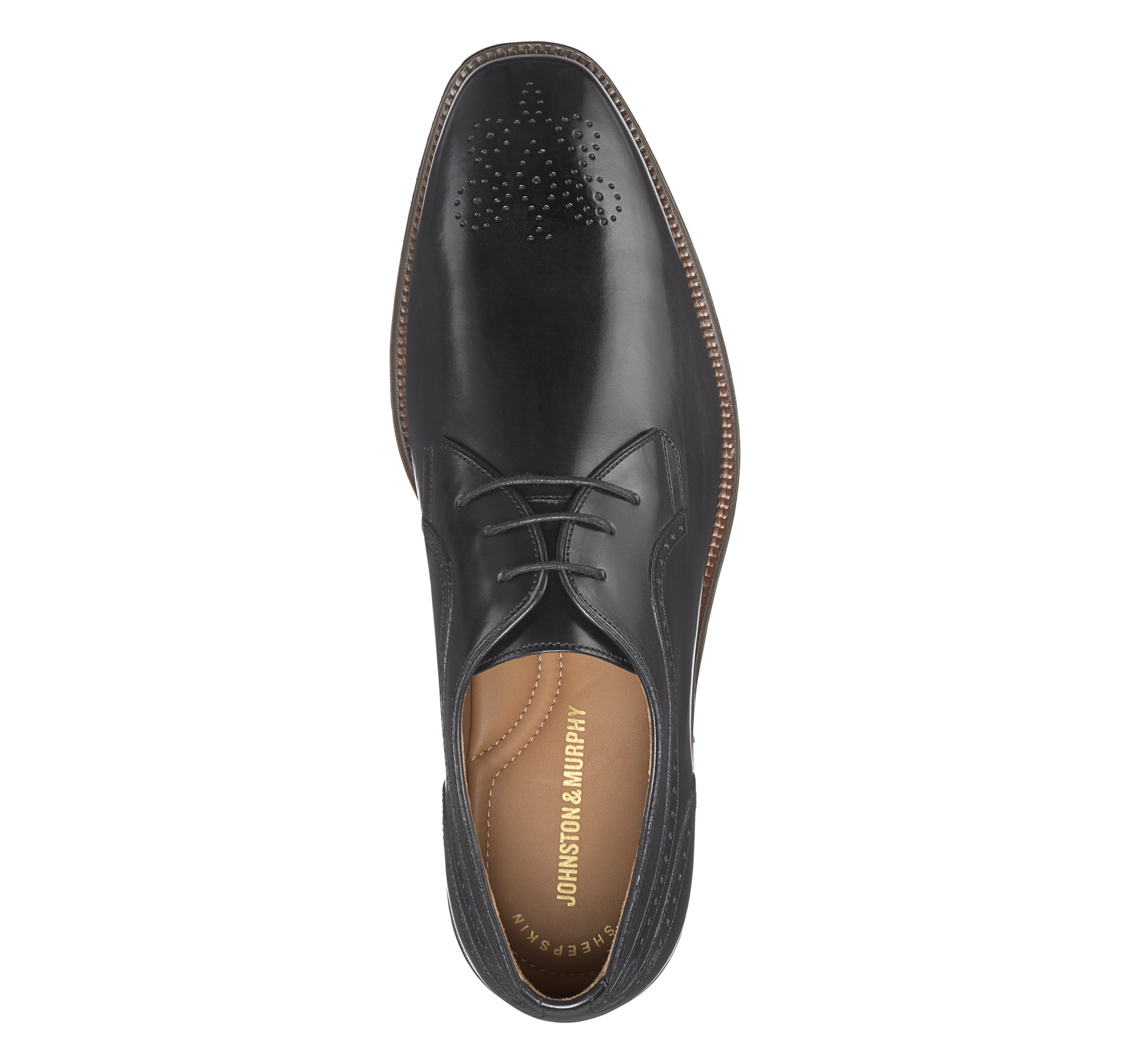 Men's Boydstun Medallion Plain Toe in Black Italian Calfskin | Johnston ...
