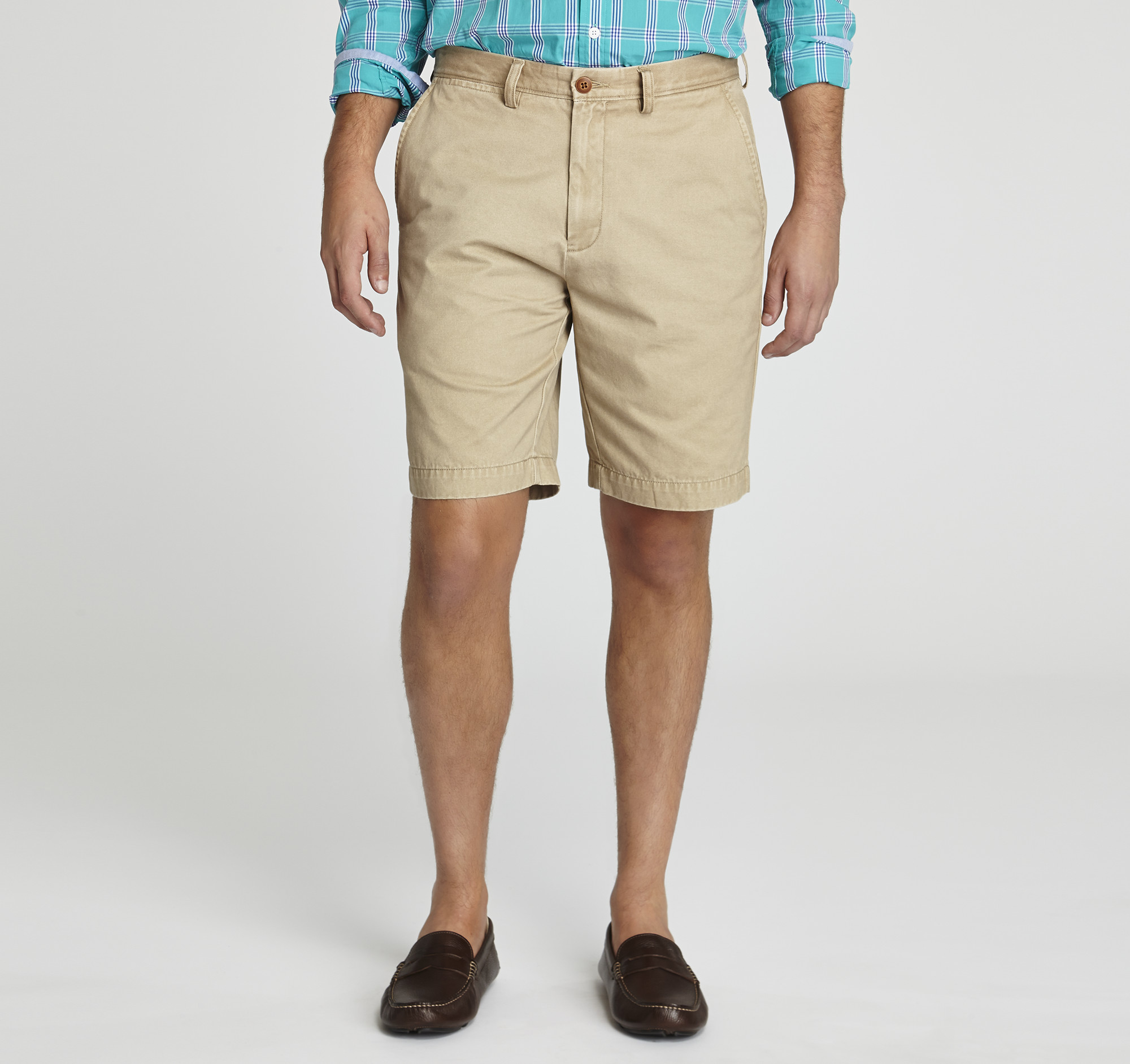 Garment-Washed Solid Shorts
