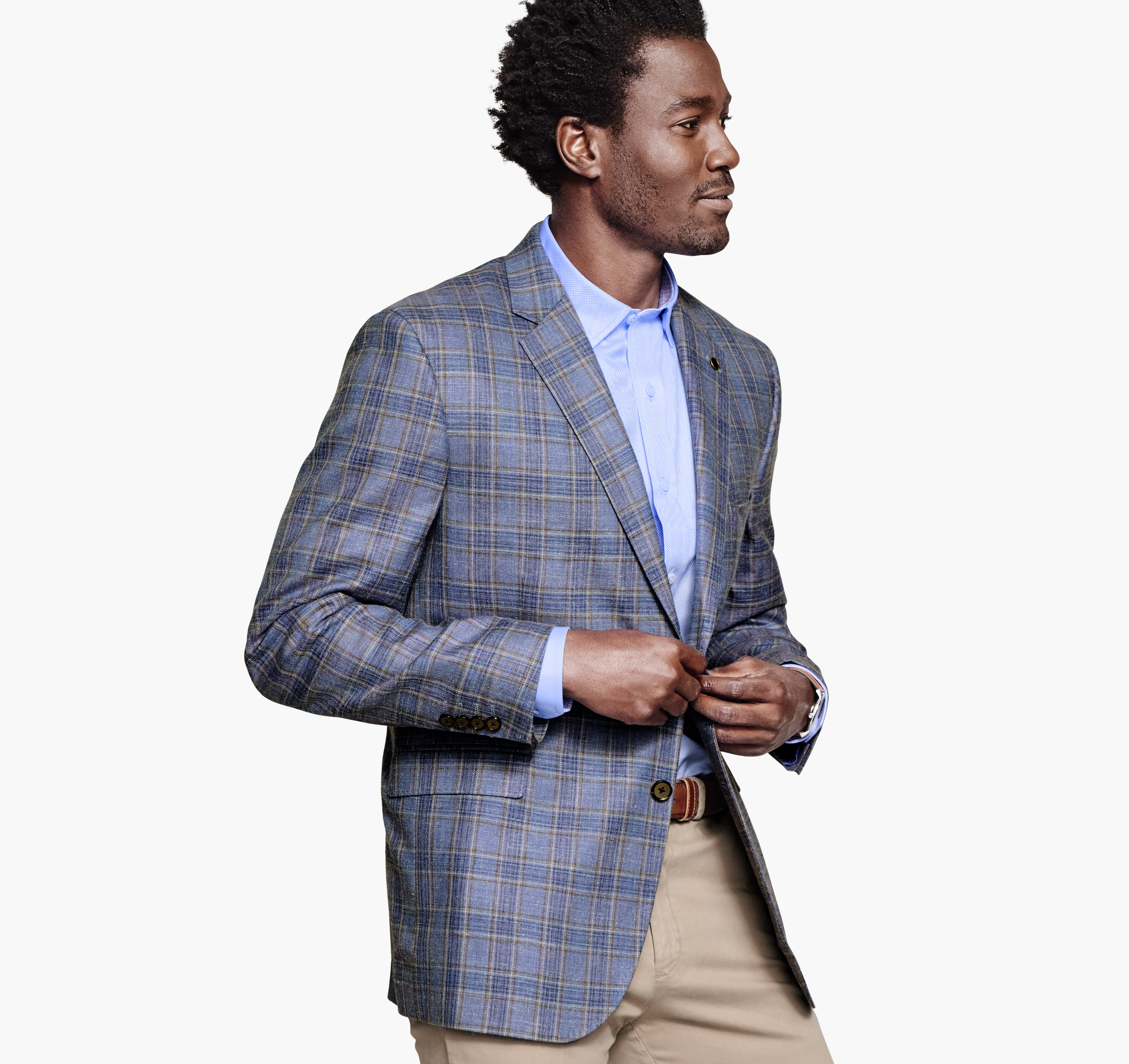 Multi Line Plaid Blazer