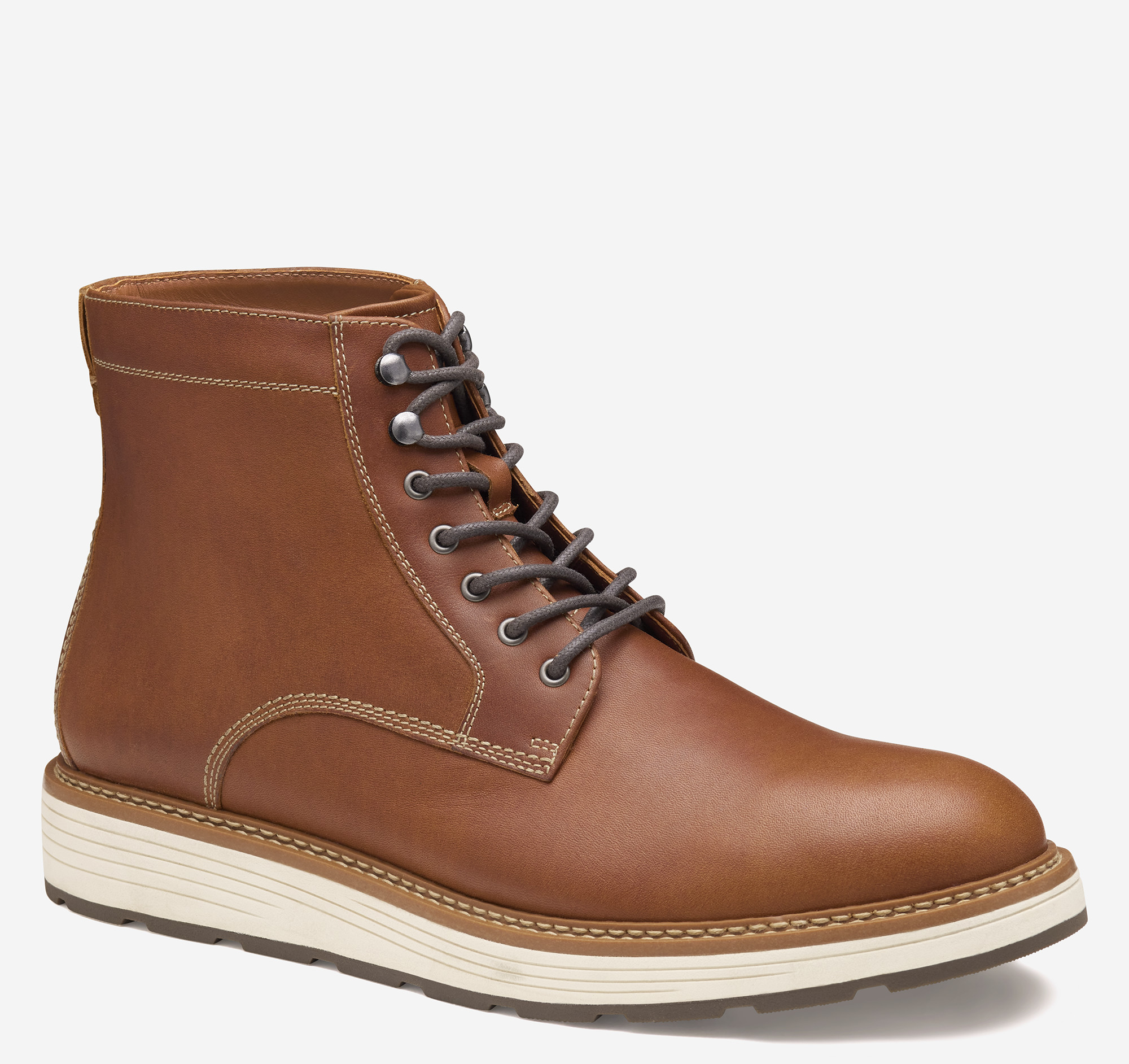 Men's Upton Lug Plain Toe Boot in Tan Oiled Full Grain Leather ...