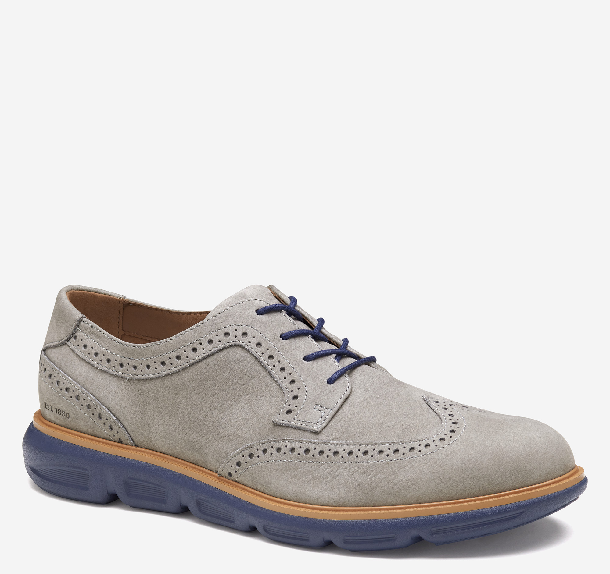 Men's Larkin Wingtip in Gray Nubuck | Johnston & Murphy