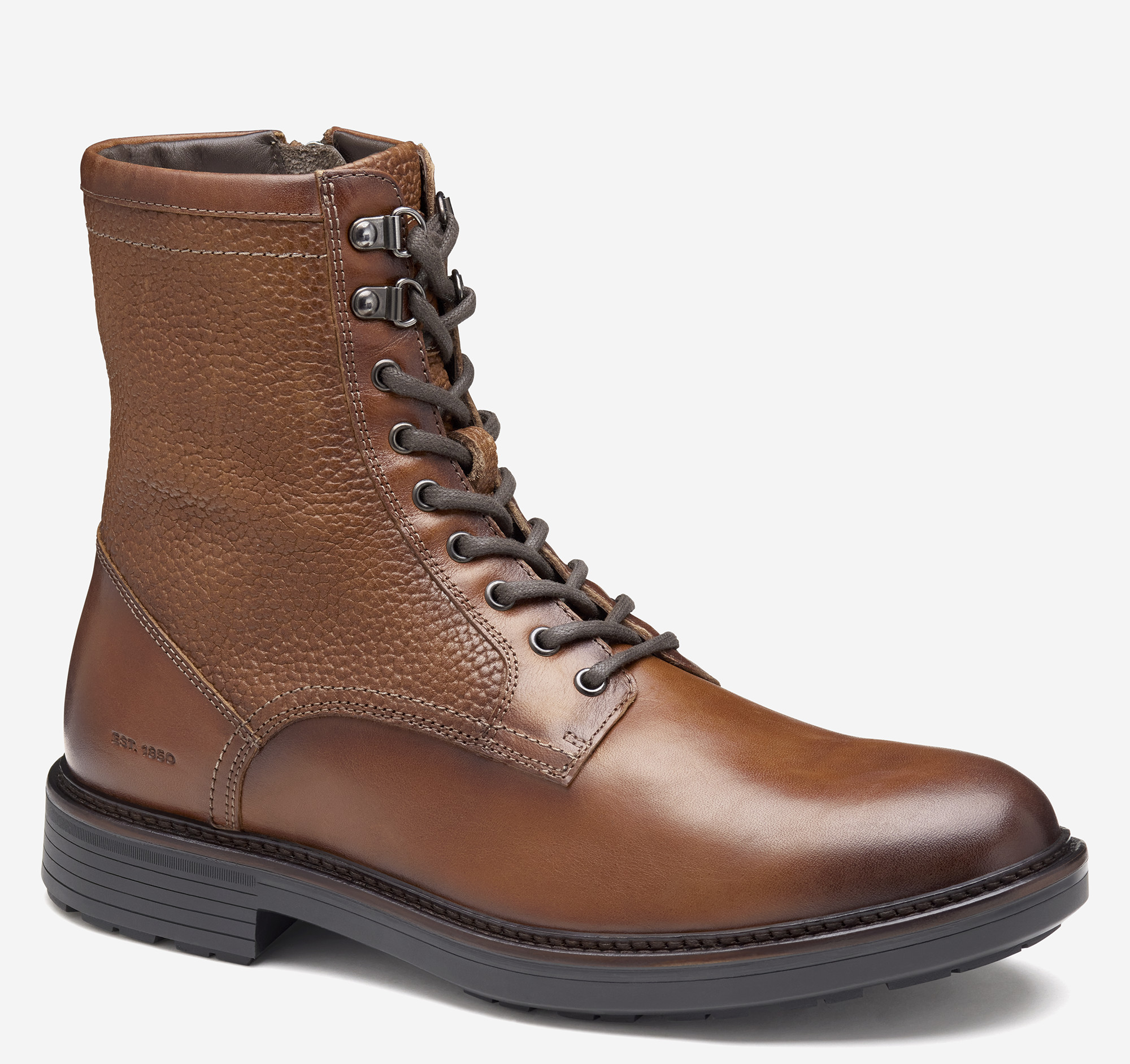 Men's Latham Plain Toe Boot in Tan European Calfskin | Johnston & Murphy