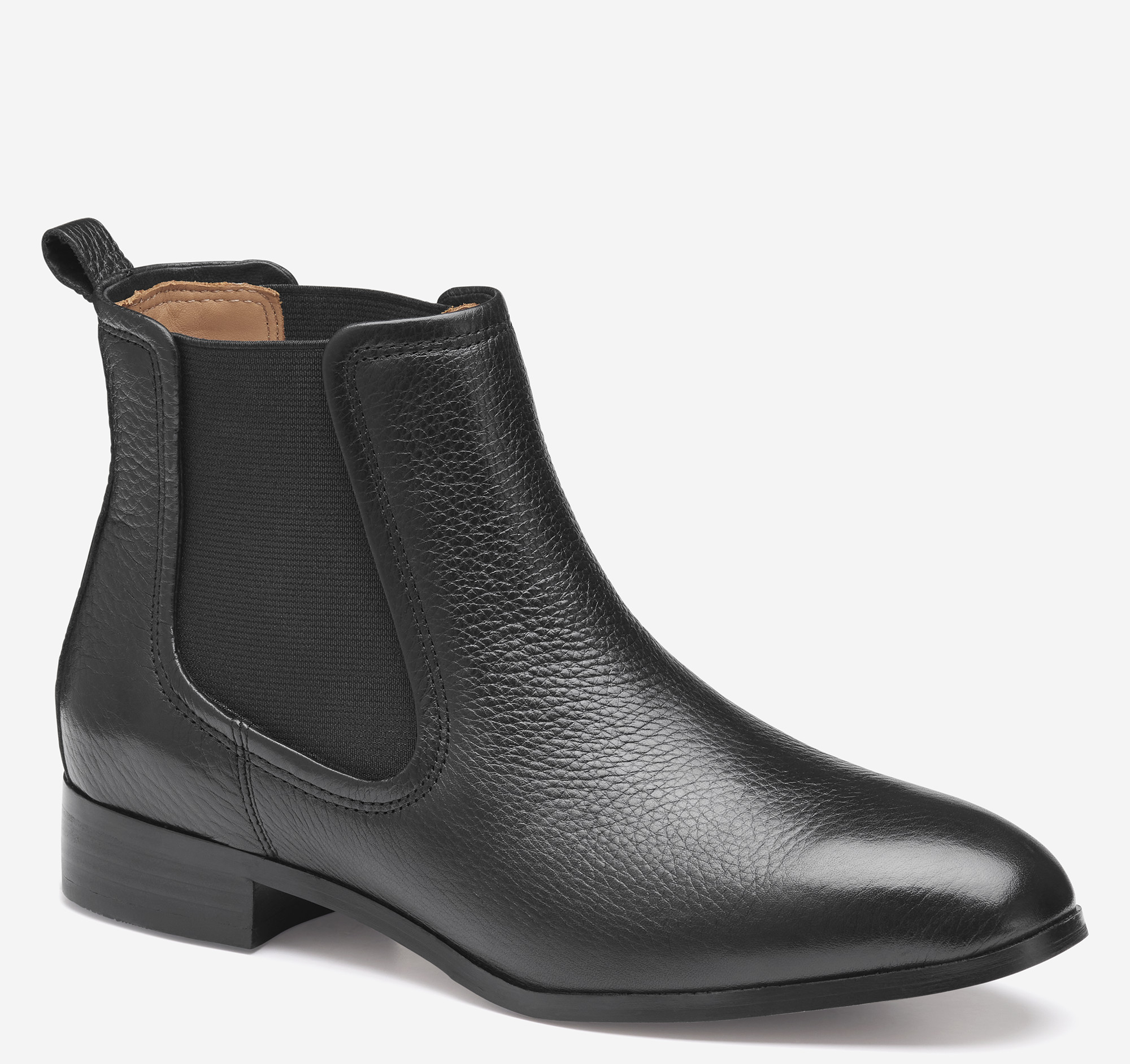 Women's Tinsley Chelsea Bootie in Black Calfskin | Johnston & Murphy