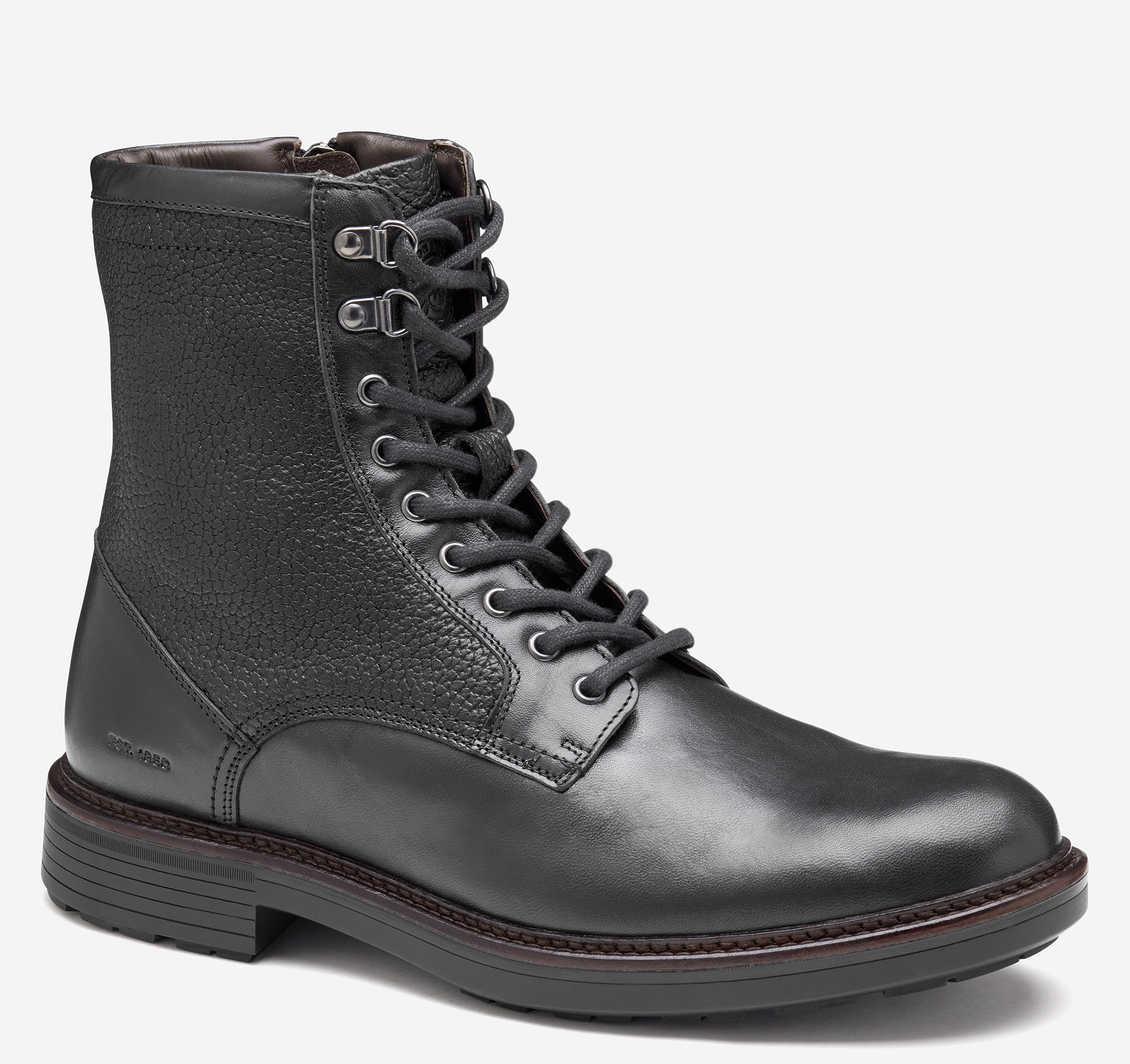Men's Latham Plain Toe Boot in Black European Calfskin | Johnston & Murphy