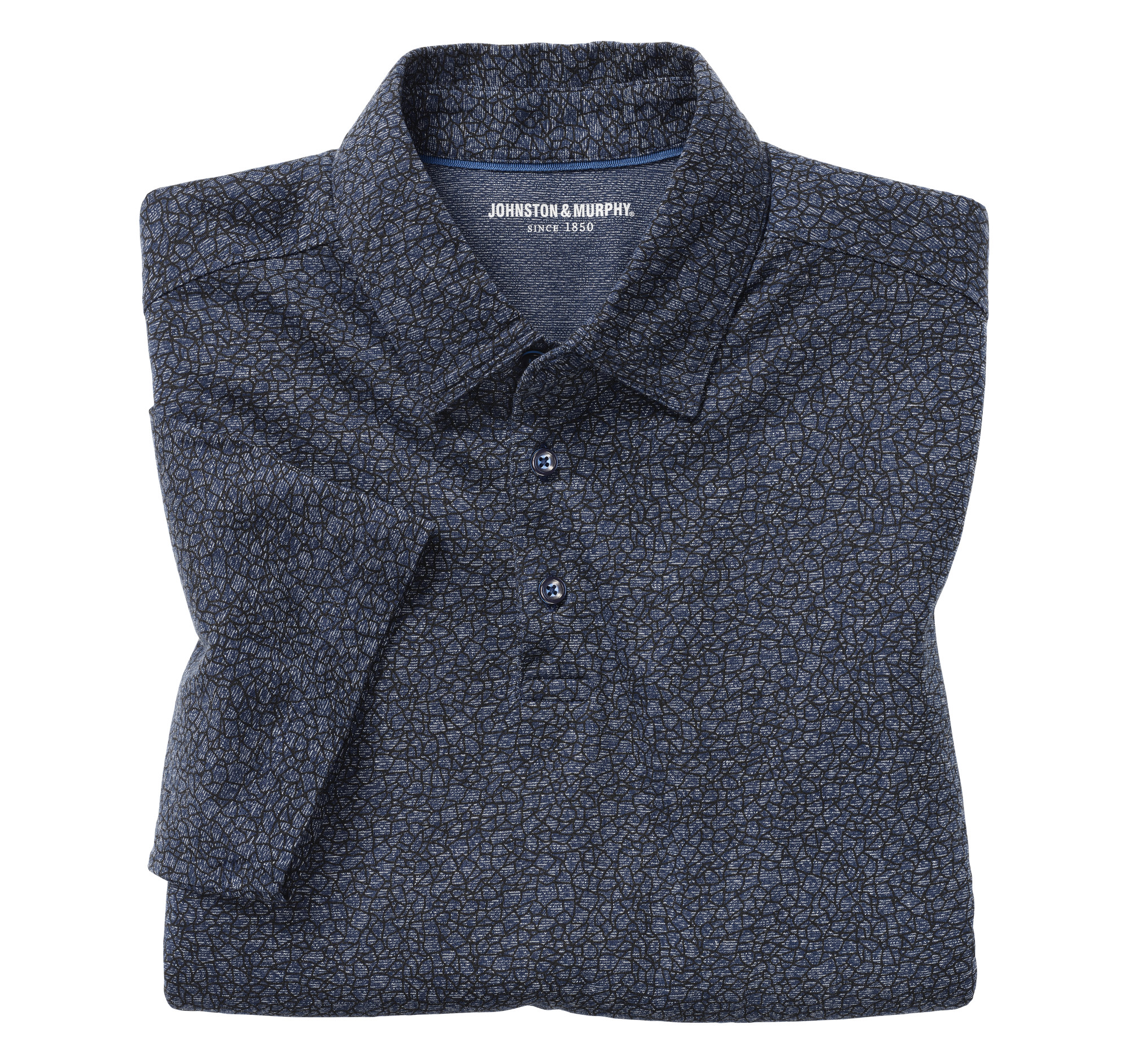 Indigo-Dyed Print Polo