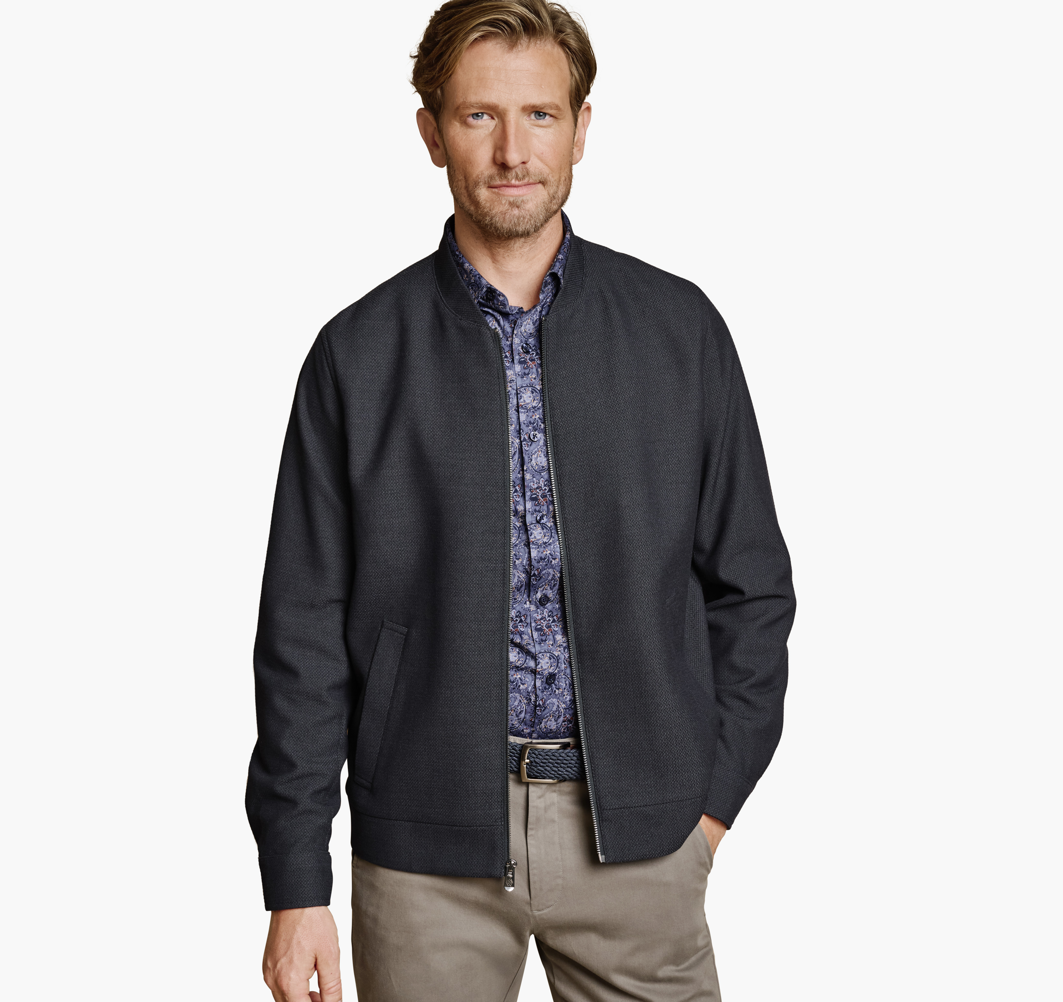 Men's Patterned Full-Zip | Johnston & Murphy