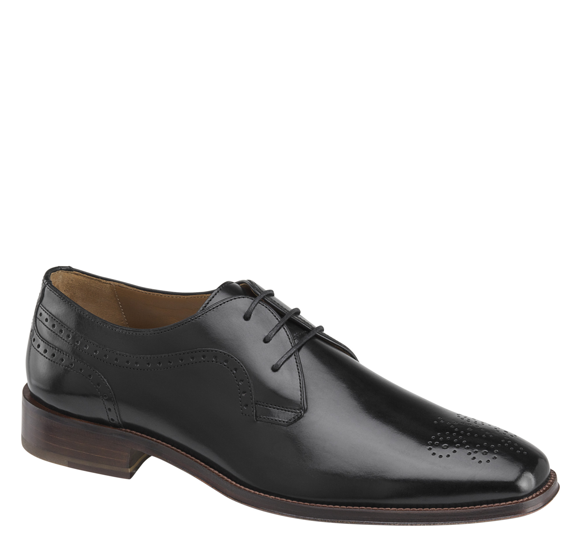 Men's Boydstun Medallion Plain Toe in Black Italian Calfskin | Johnston ...