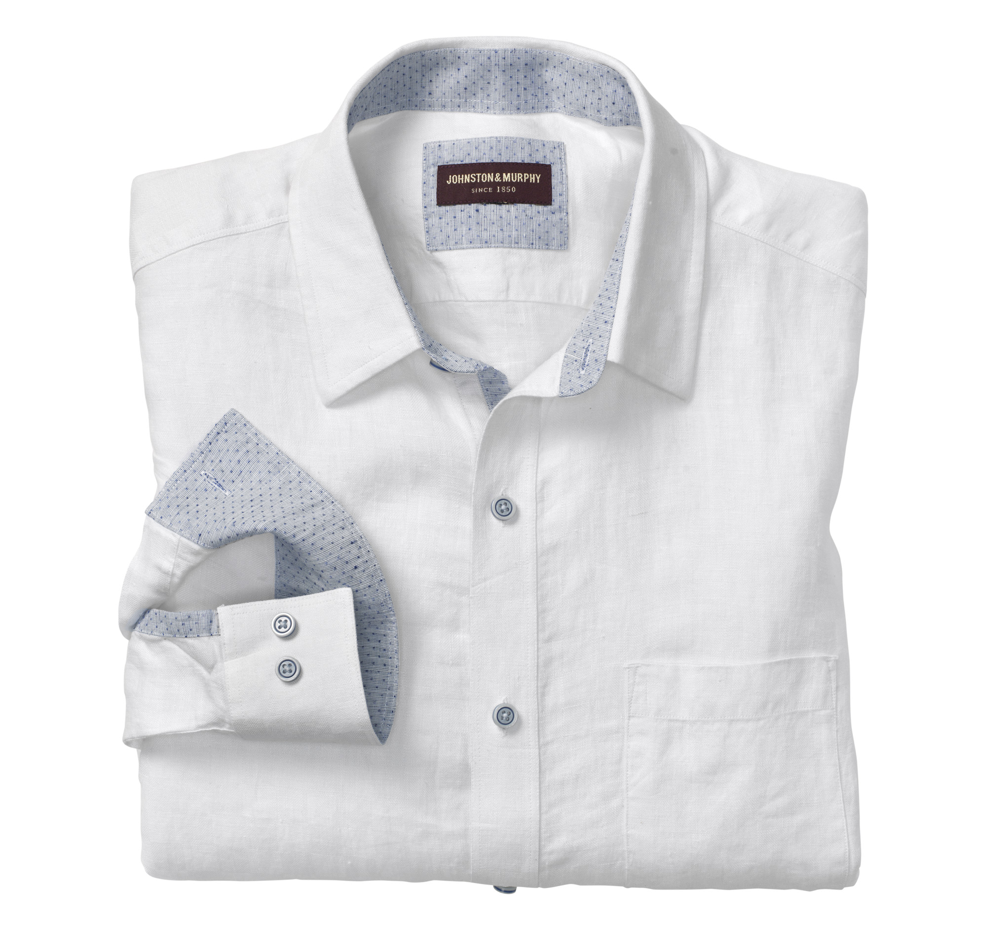 Tonal Squares Washed Linen Shirt