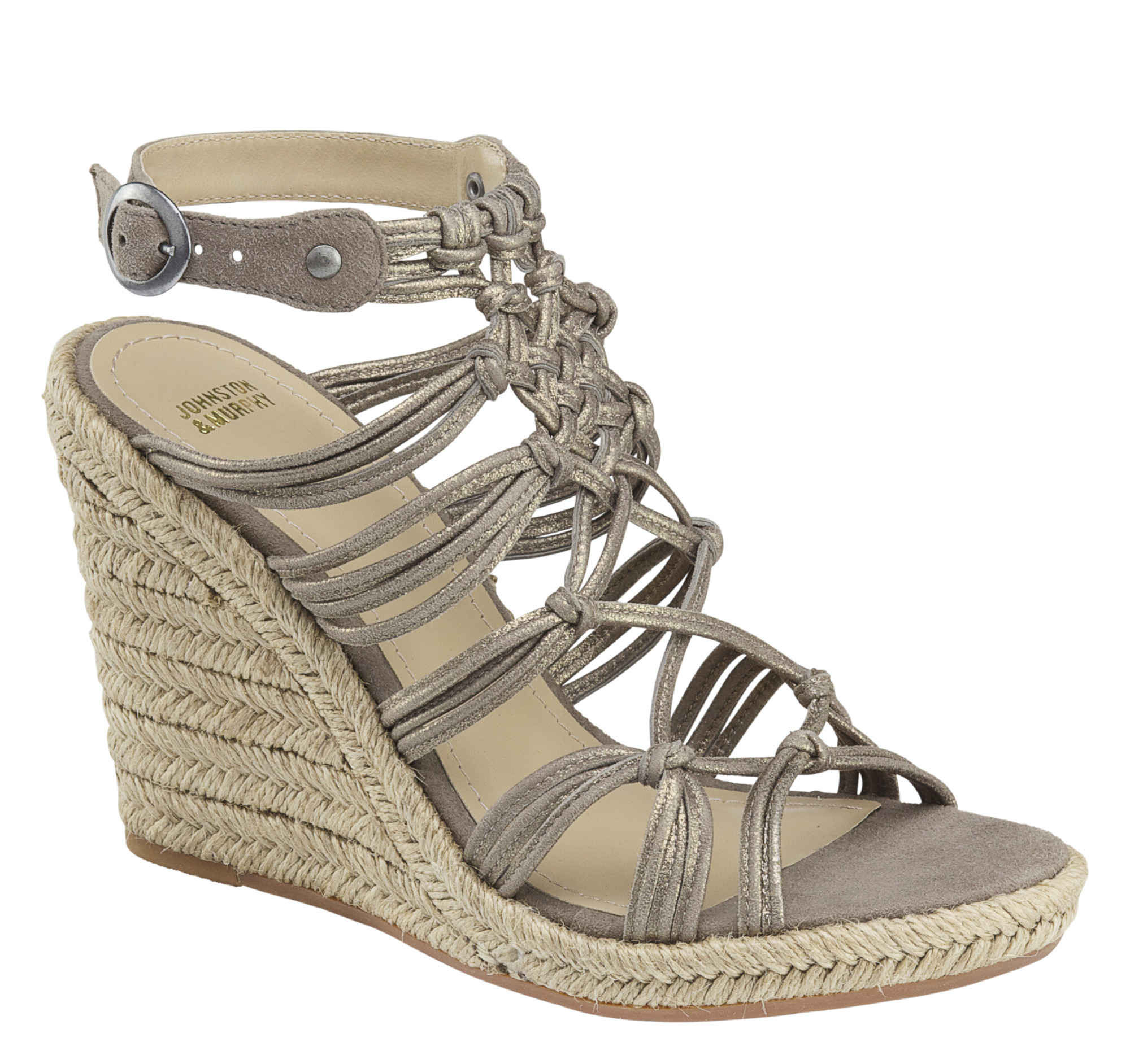 Mindy Braided Ankle-Strap Wedge