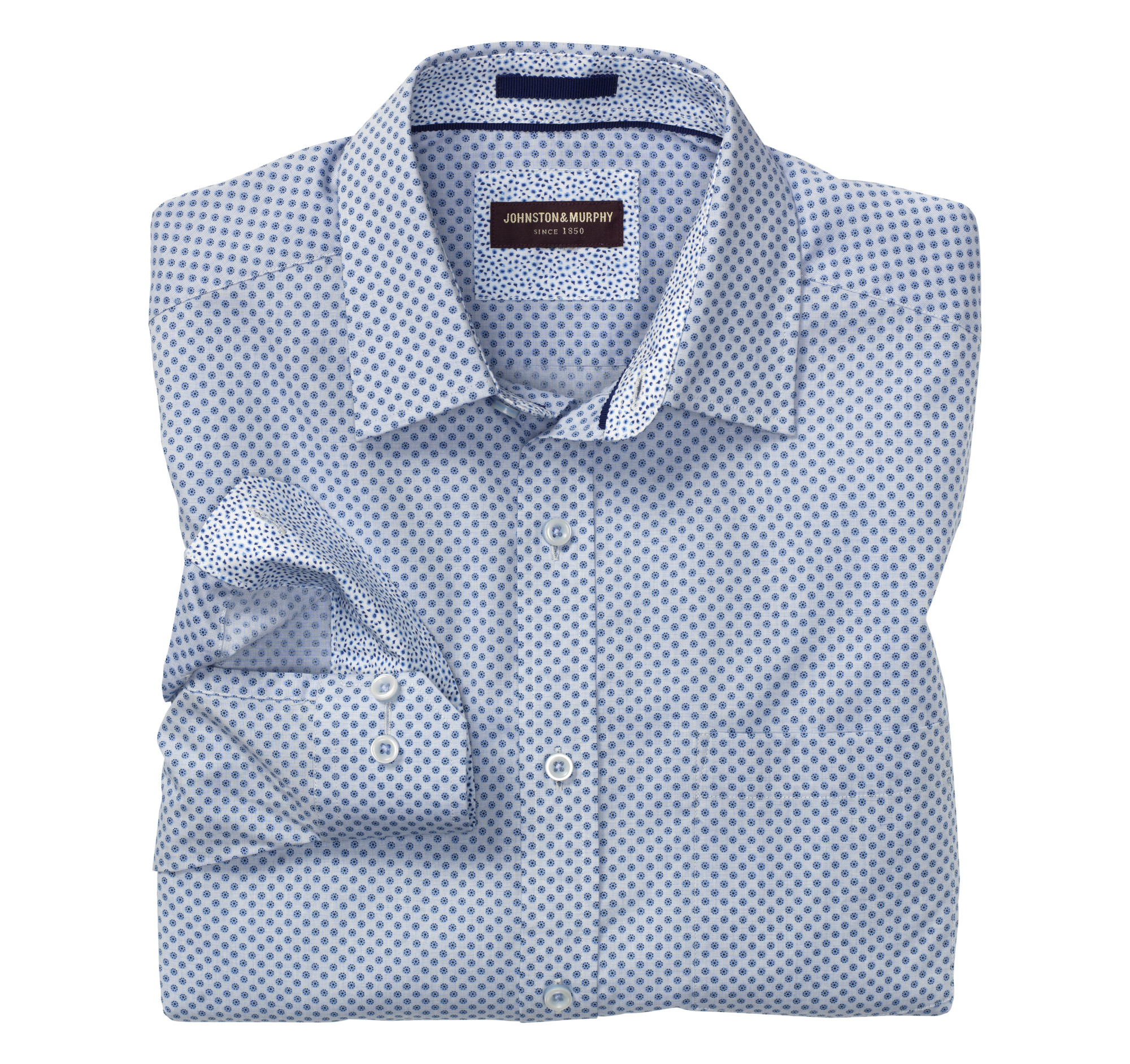 Pindot Flower Print Shirt