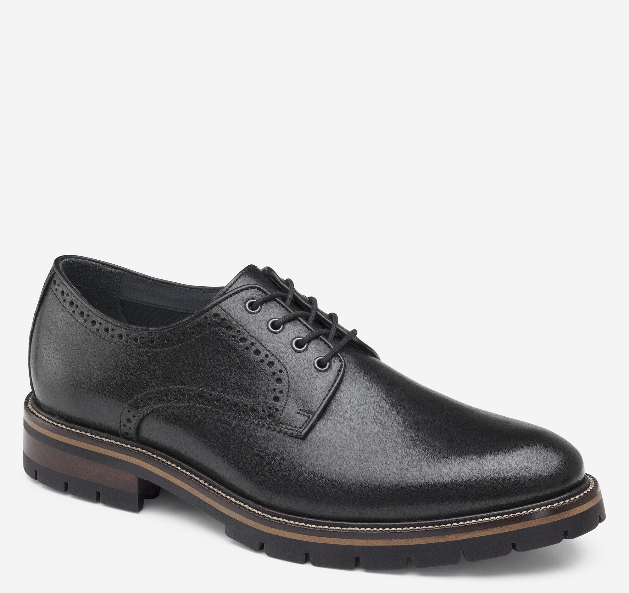Men's XC Flex® Cody Plain Toe in Black Full Grain Leather | Johnston ...